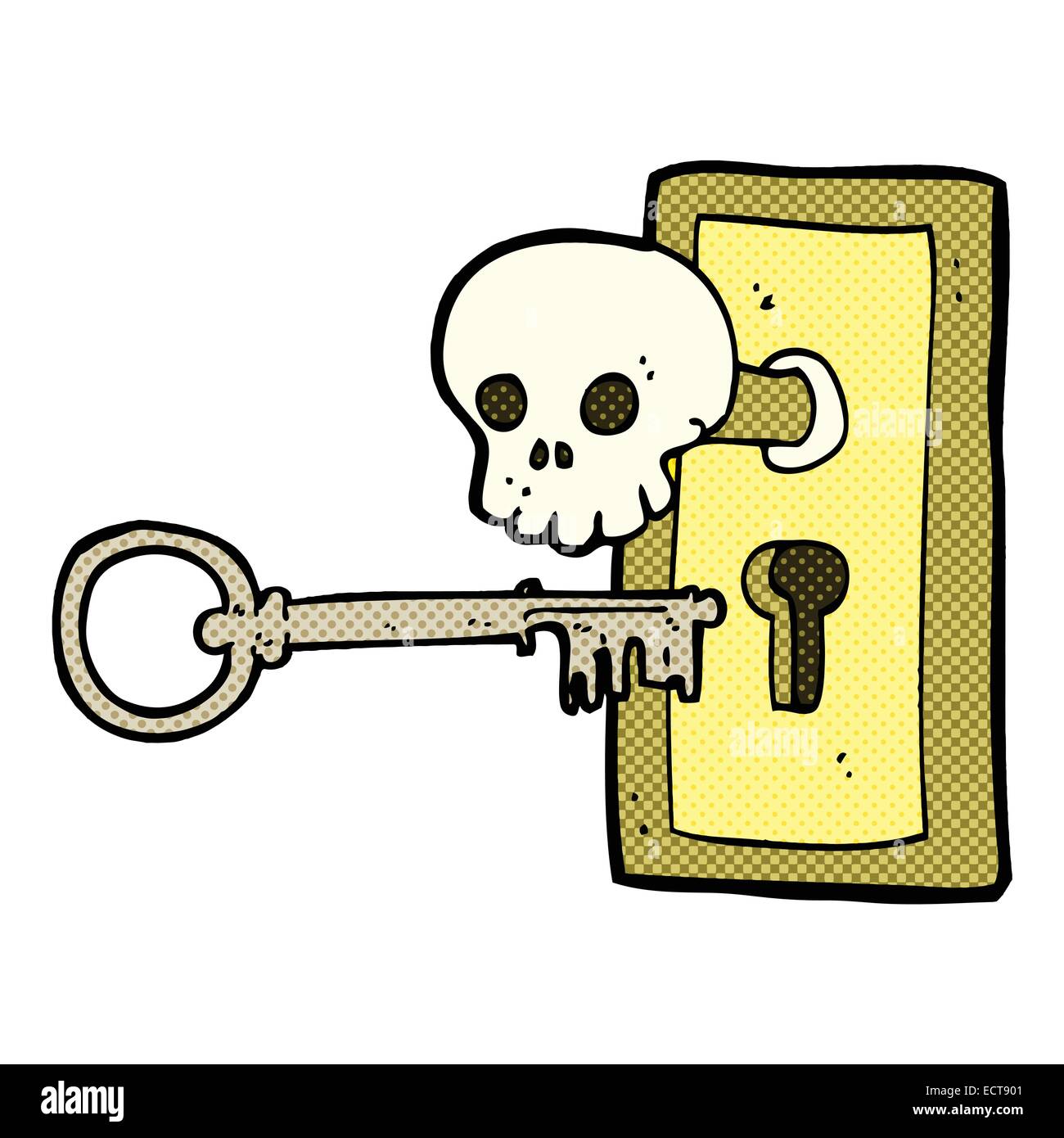 retro comic book style cartoon spooky door knob Stock Vector Image ...