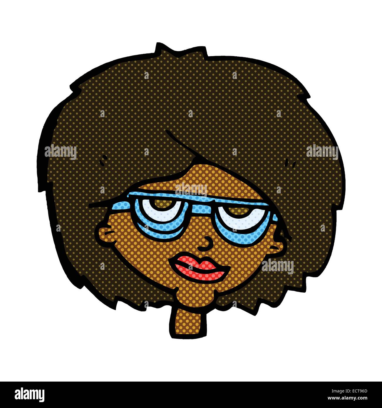retro comic book style cartoon woman wearing spectacles Stock Vector ...