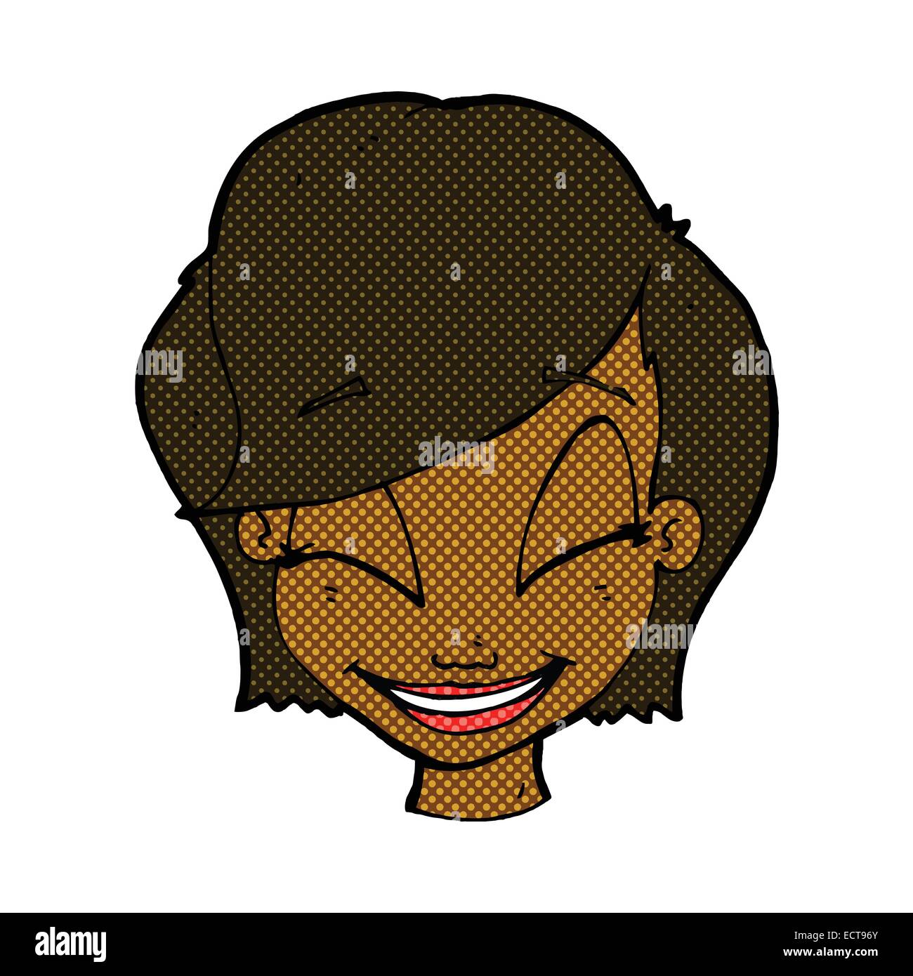 retro comic book style cartoon pretty female face Stock Vector Image ...