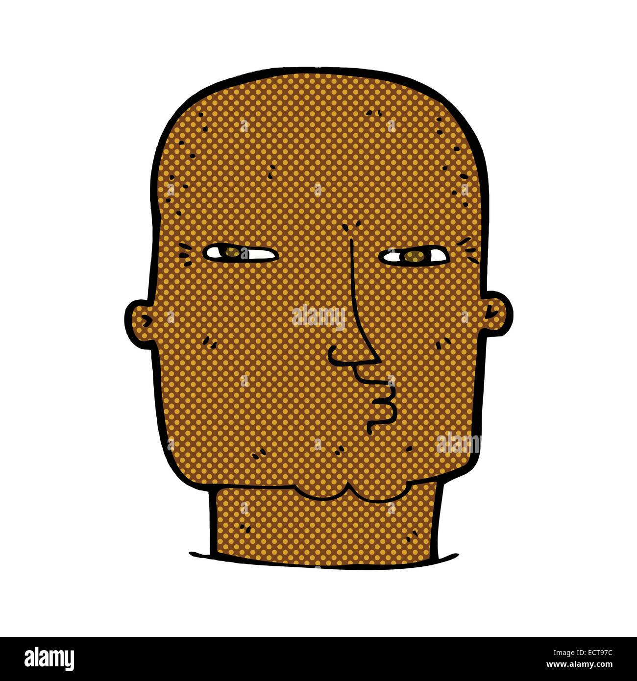 retro comic book style cartoon bald tough guy Stock Vector Image & Art ...