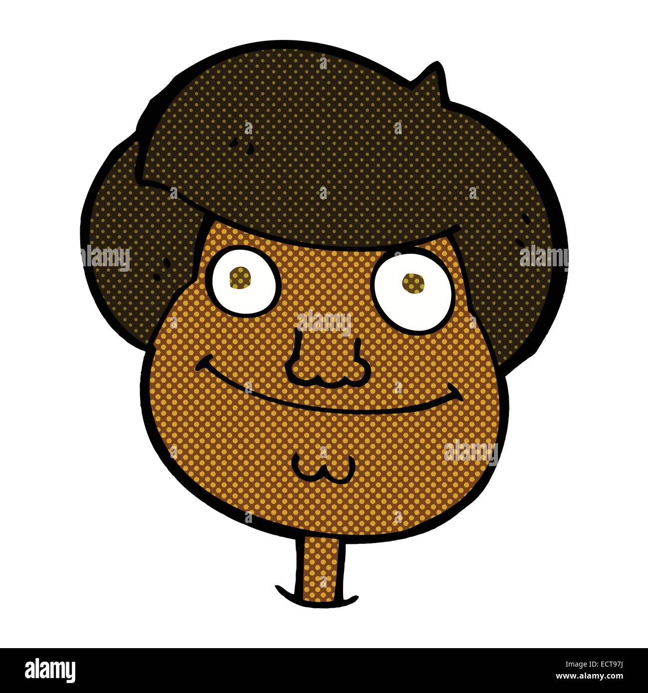 retro comic book style cartoon happy boy's face Stock Vector Image ...
