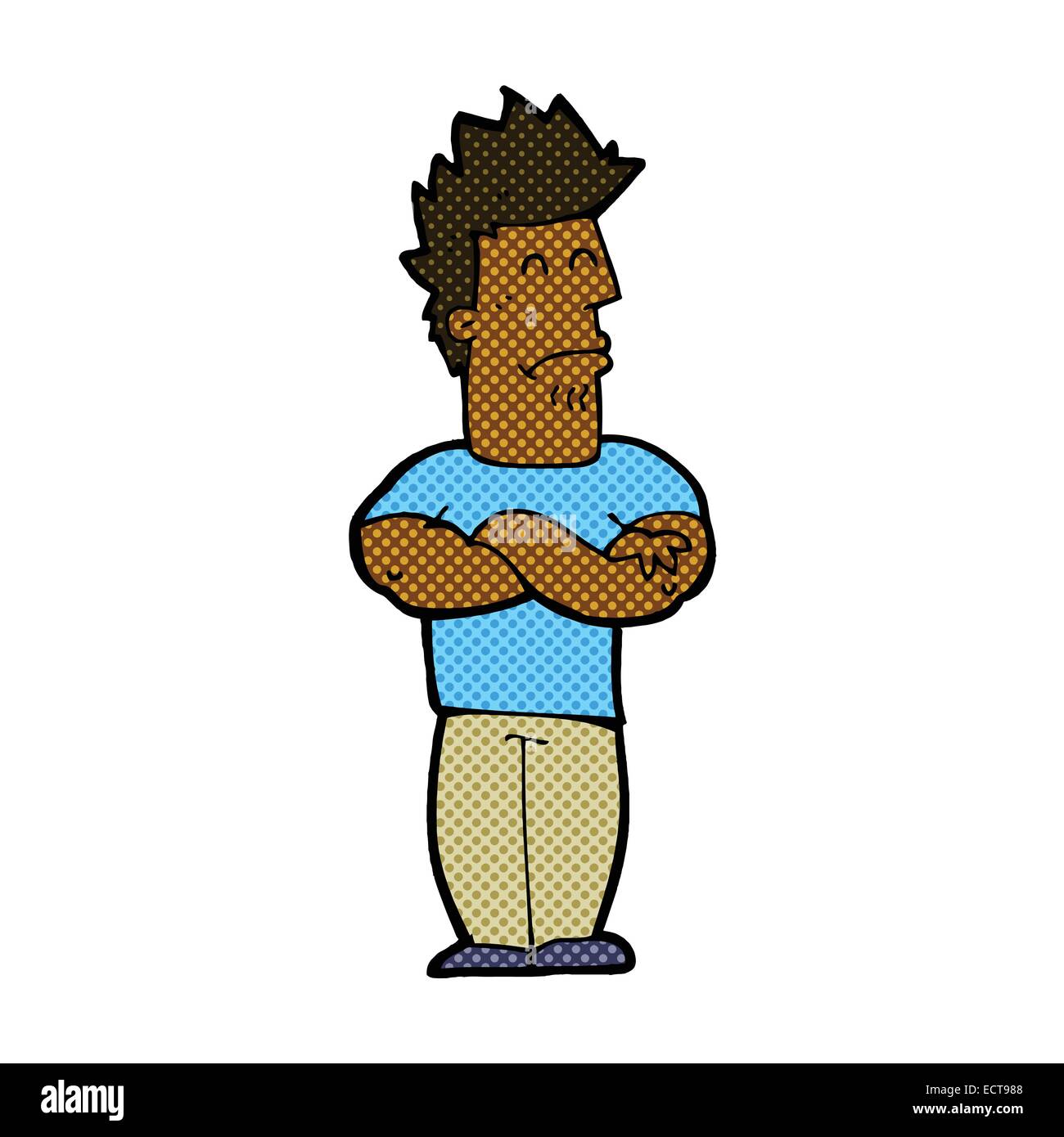 retro comic book style cartoon sulking man Stock Vector Image & Art - Alamy