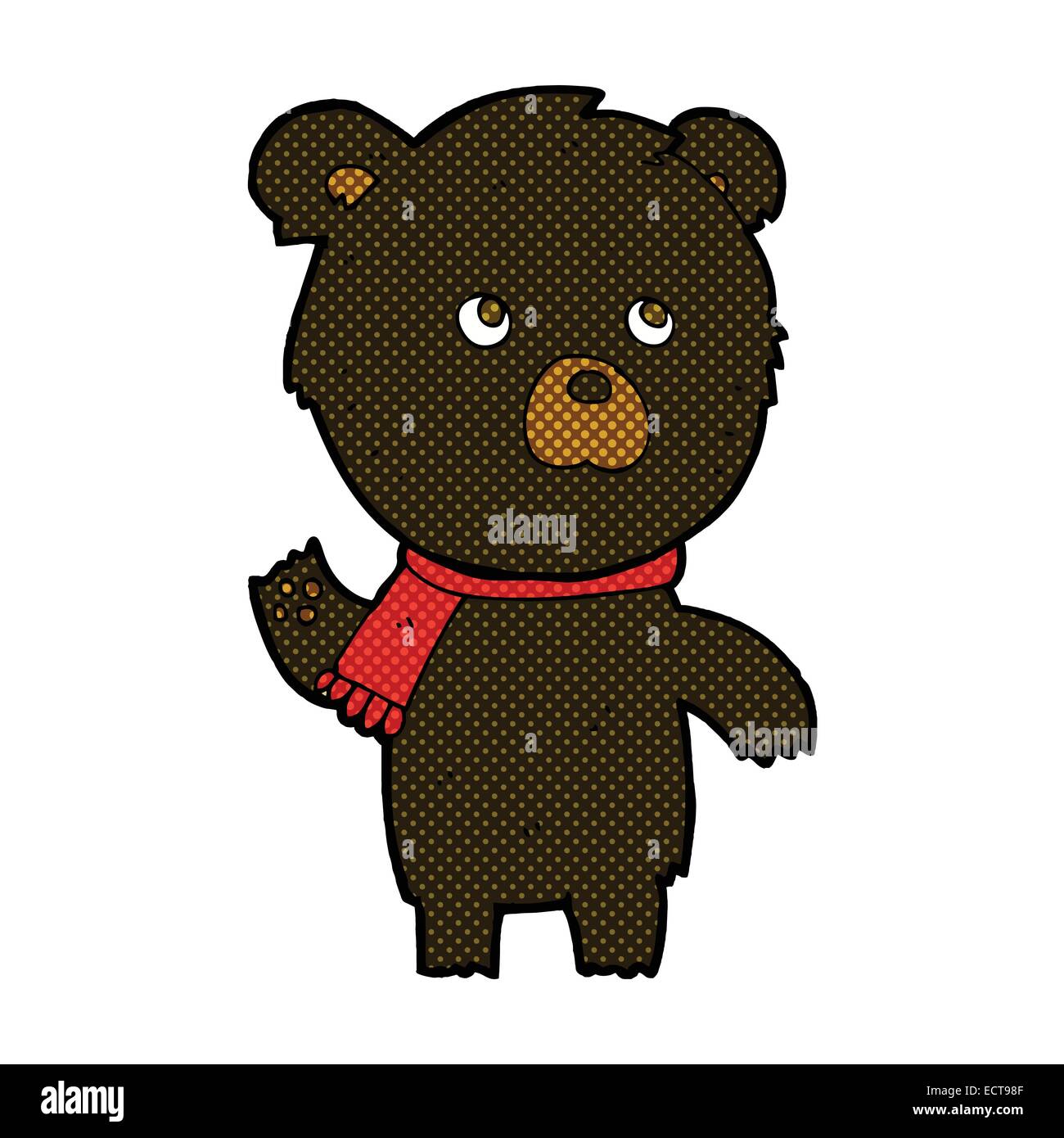 retro comic book style cartoon cute black bear Stock Vector Image & Art ...