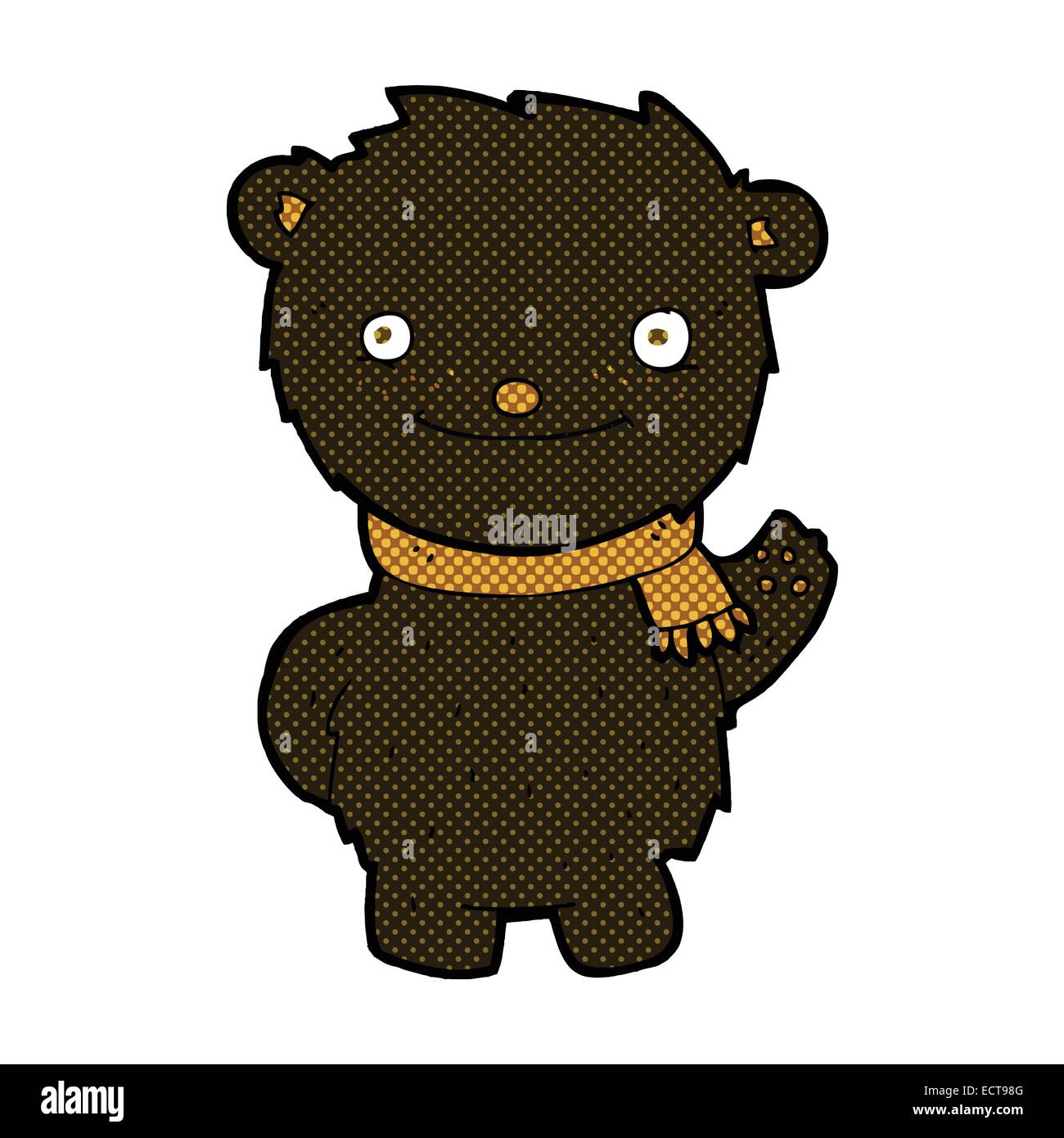 retro comic book style cartoon cute black bear Stock Vector Image & Art ...