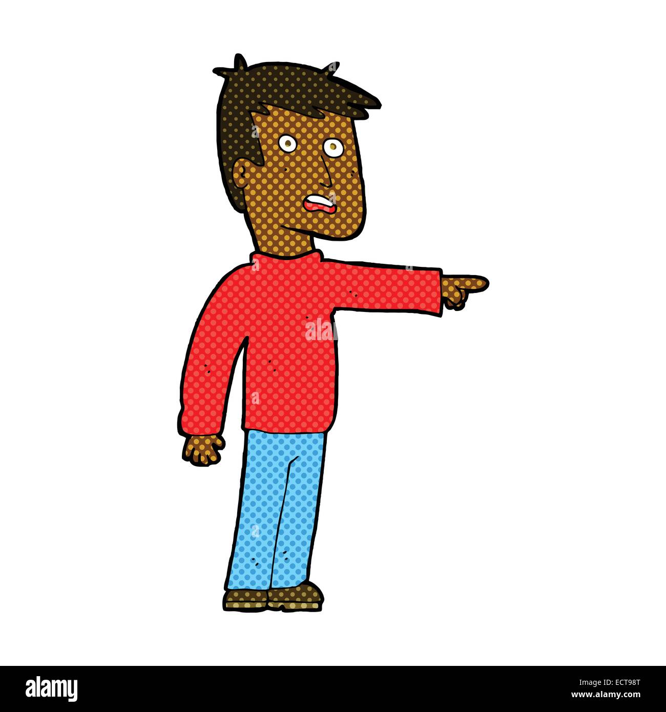 retro comic book style cartoon pointing man Stock Vector Image & Art ...