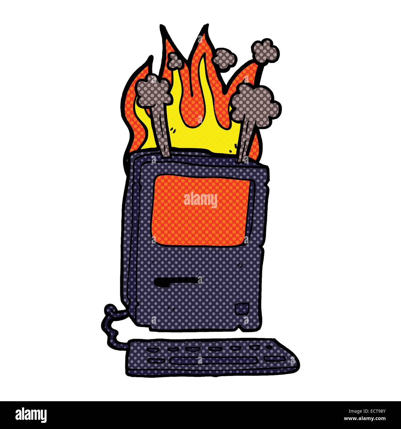 retro comic book style cartoon old computer Stock Vector Image & Art ...