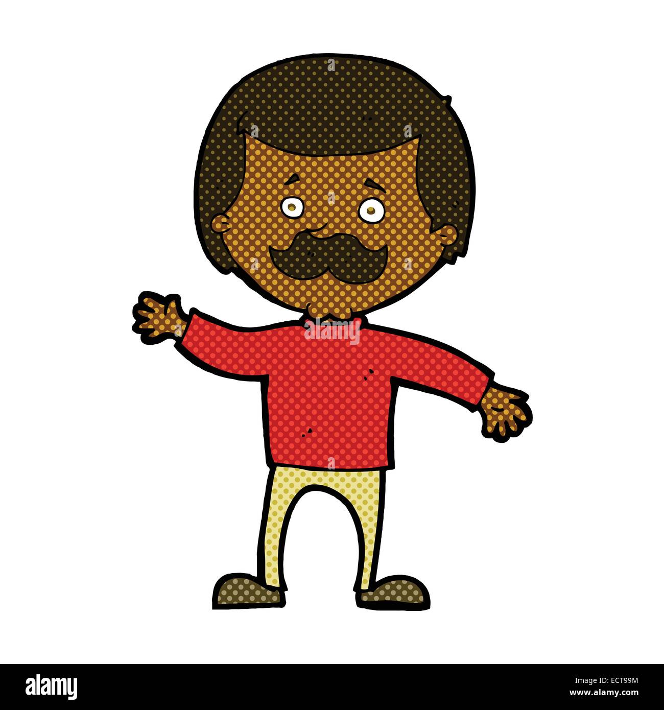 retro comic book style cartoon dad waving Stock Vector Image & Art - Alamy