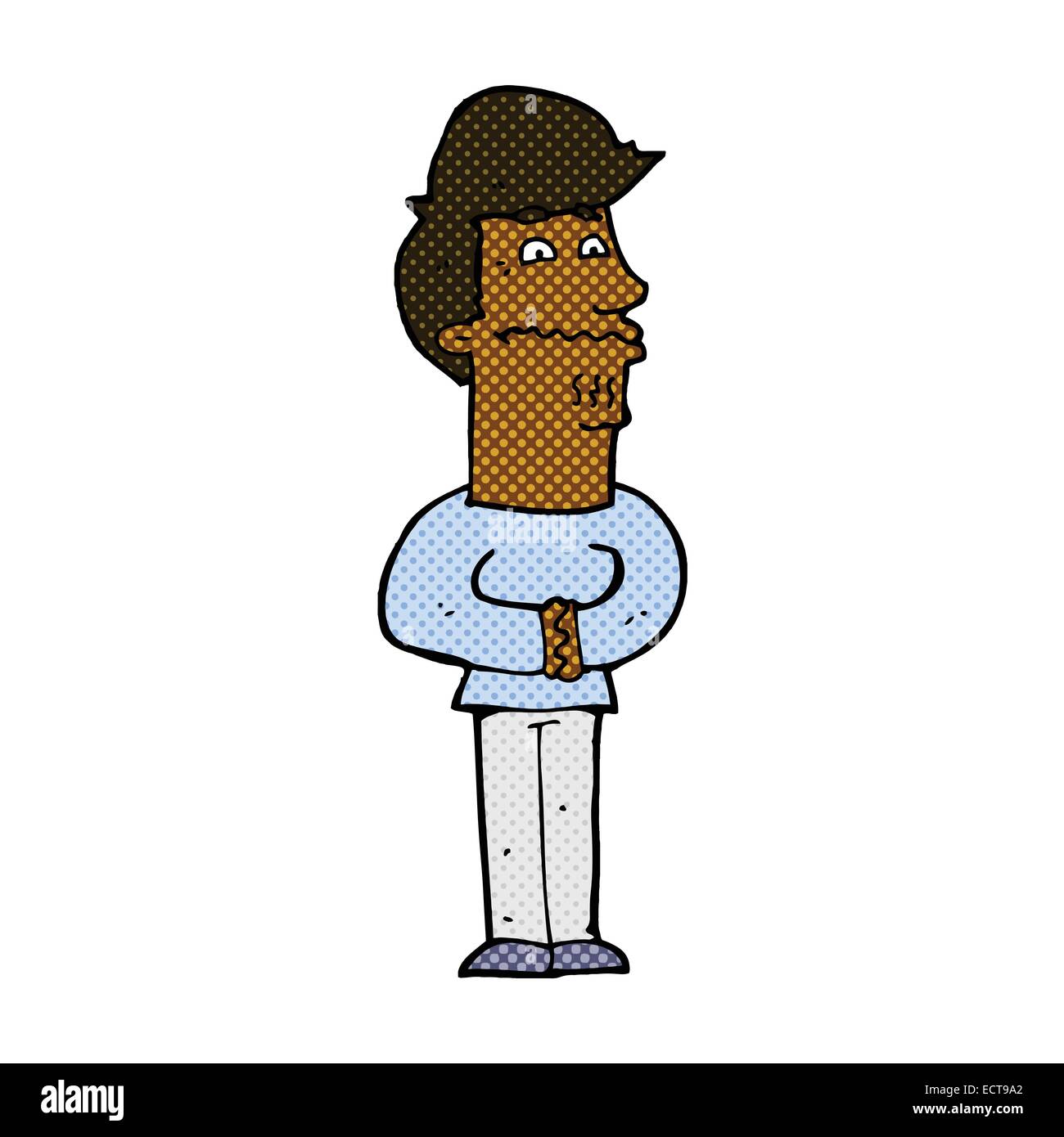 Cartoon style drawing worried man Stock Vector Images - Alamy
