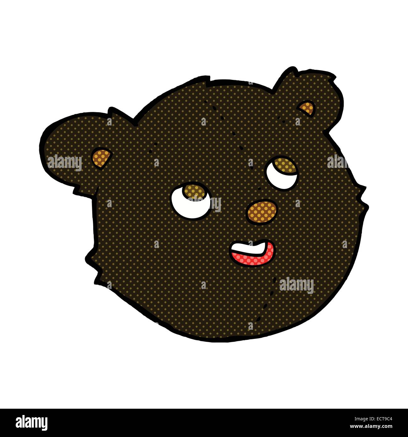 retro comic book style cartoon black bear face Stock Vector Image & Art ...