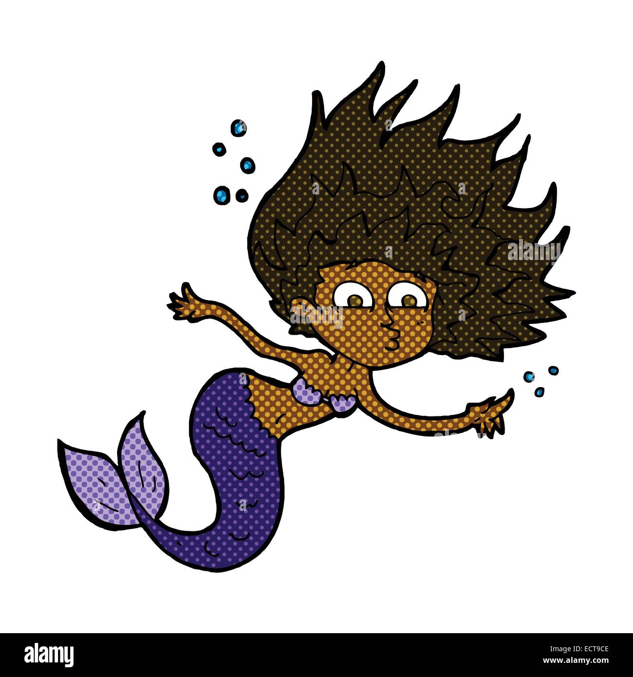 retro comic book style cartoon mermaid Stock Vector Image & Art - Alamy