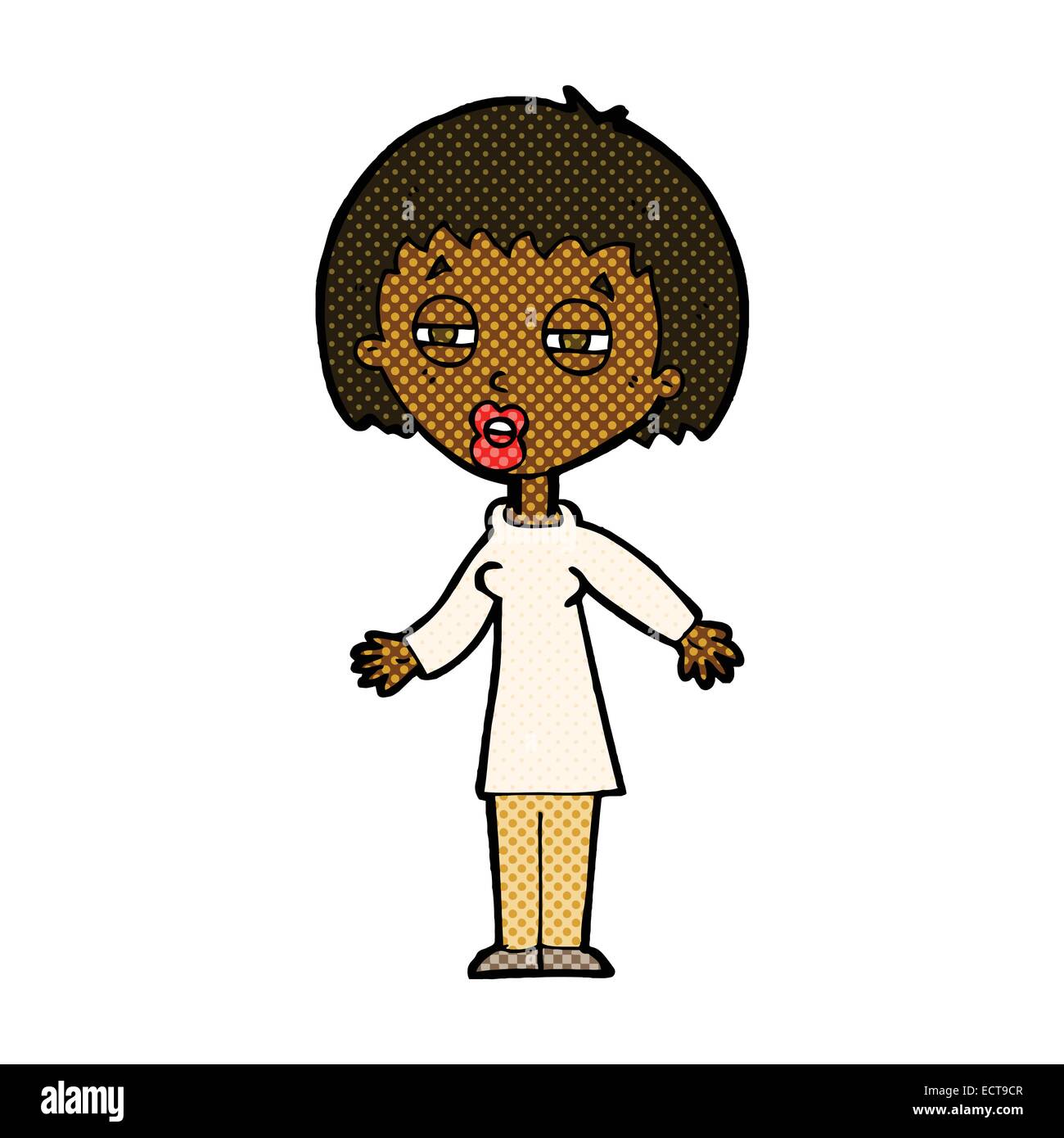 retro comic book style cartoon tired woman Stock Vector Image & Art - Alamy