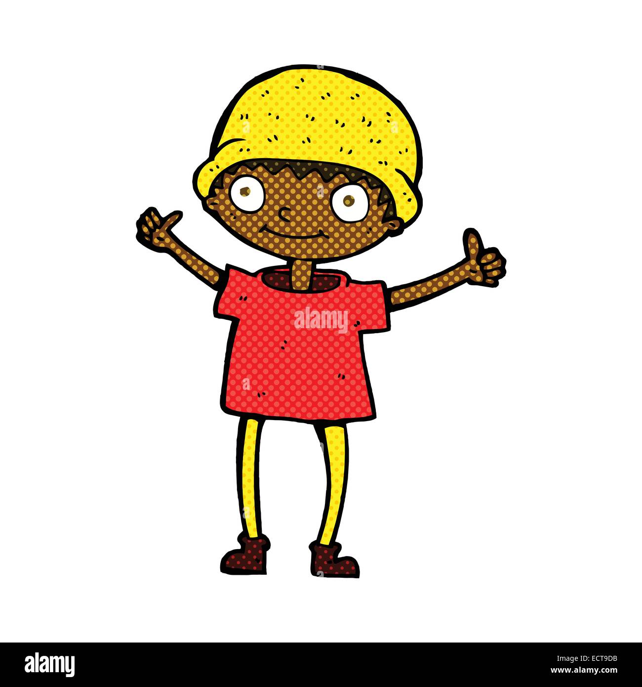 retro comic book style cartoon boy with positive attitude Stock Vector ...