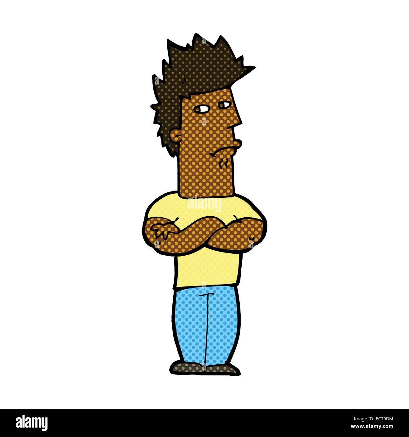 retro comic book style cartoon man sulking Stock Vector Image & Art - Alamy