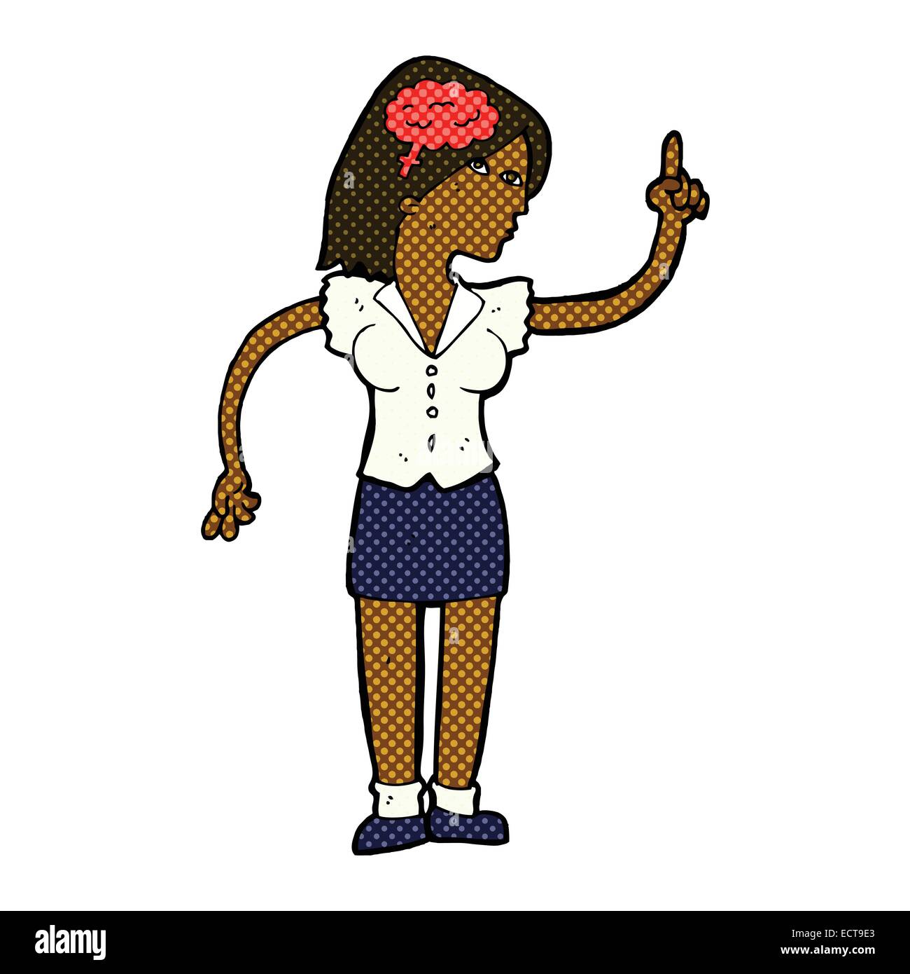 retro comic book style cartoon woman with clever idea Stock Vector ...