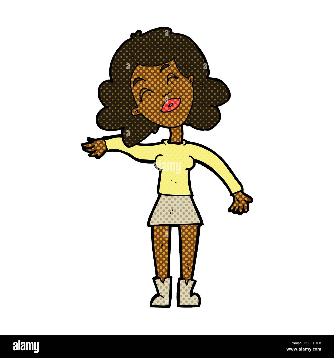 retro comic book style cartoon woman only joking Stock Vector Image ...