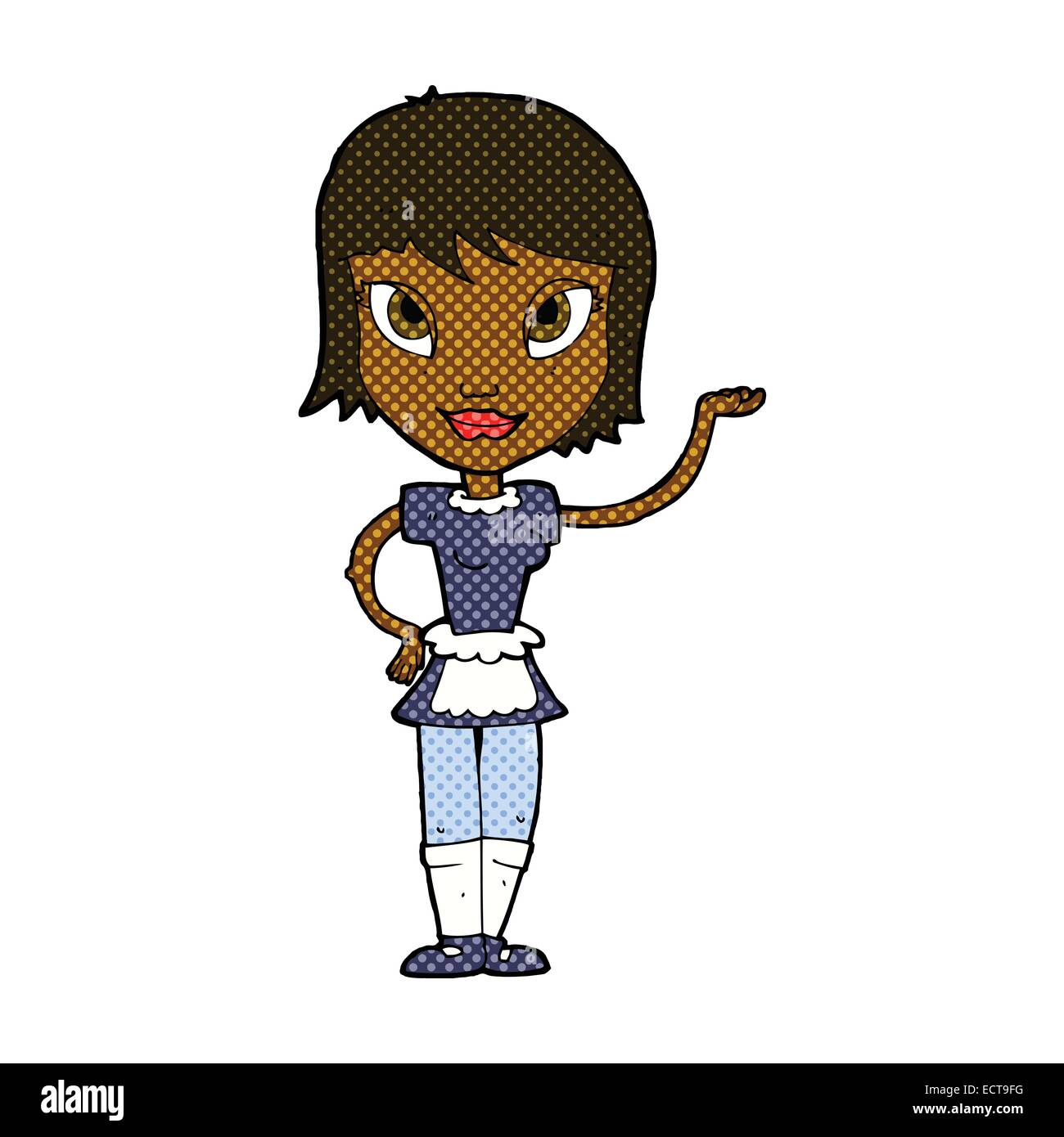 retro comic book style cartoon maid Stock Vector Image & Art - Alamy