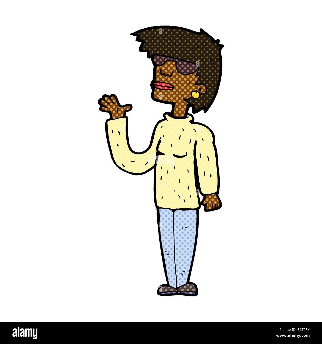 retro comic book style cartoon woman wearing spectacles Stock Vector ...