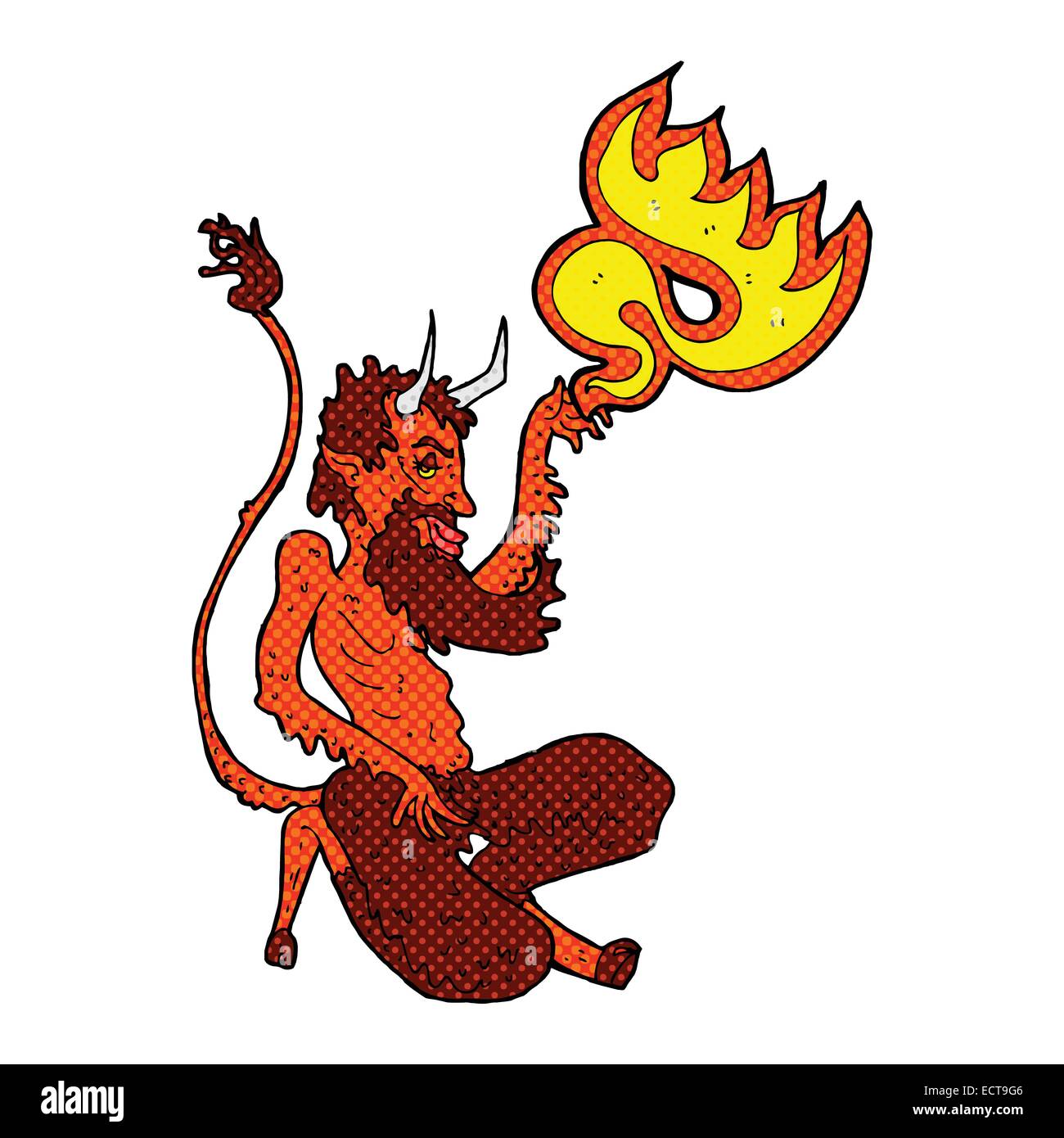 retro comic book style cartoon traditional devil Stock Vector Image ...