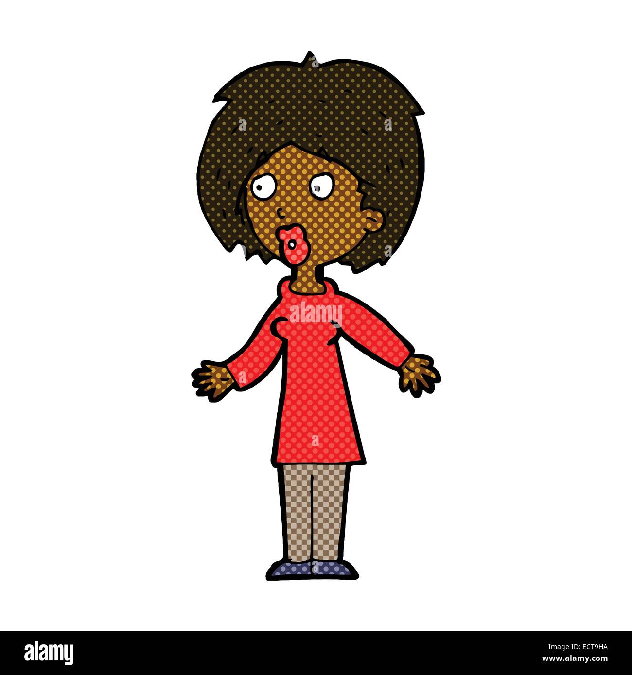 retro comic book style cartoon surprised woman Stock Vector Image & Art ...