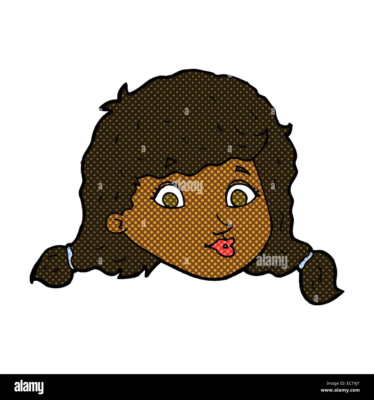 retro comic book style cartoon pretty female;face Stock Vector Image ...