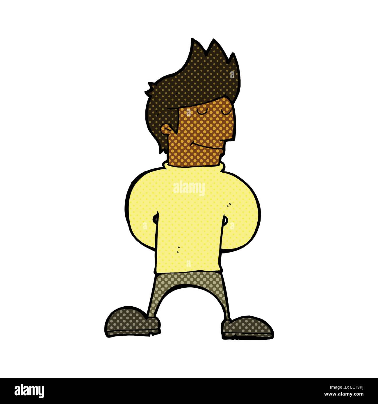 retro comic book style cartoon happy man Stock Vector Image & Art - Alamy