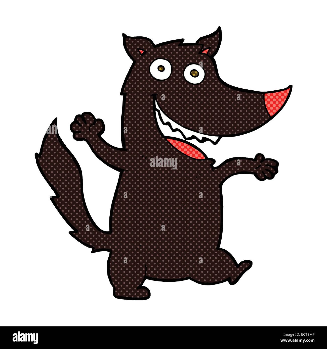retro comic book style cartoon happy wolf Stock Vector Image & Art - Alamy
