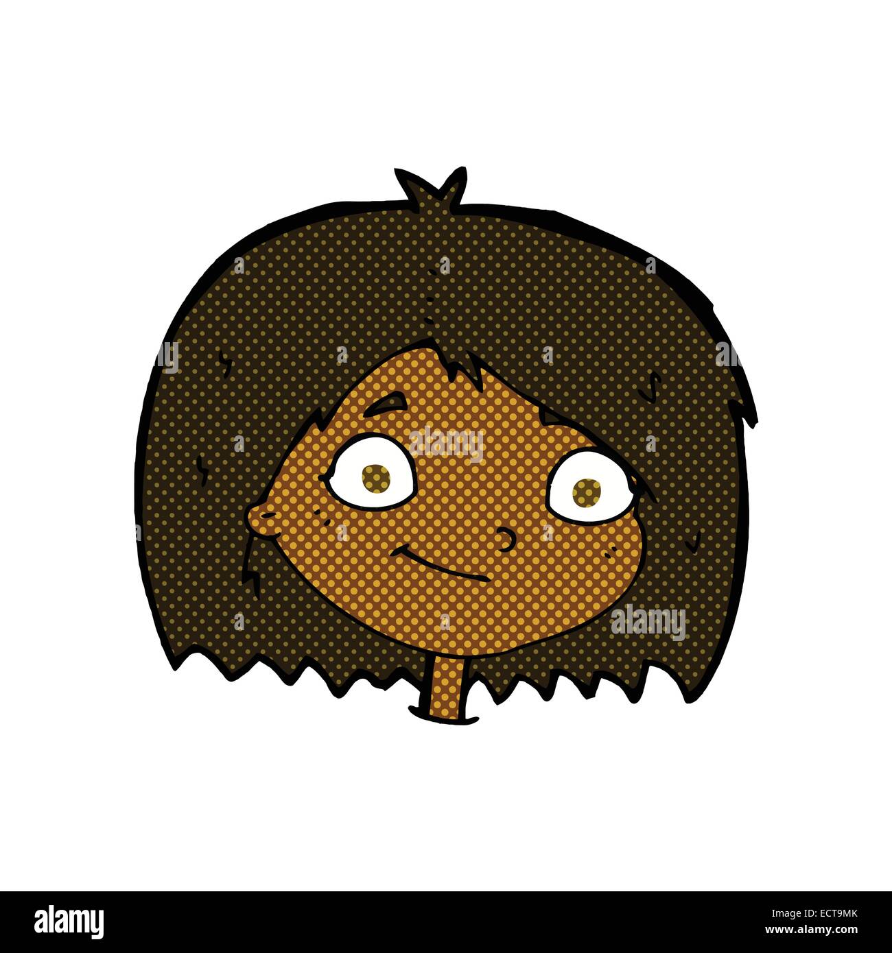 retro comic book style cartoon happy female face Stock Vector Image ...
