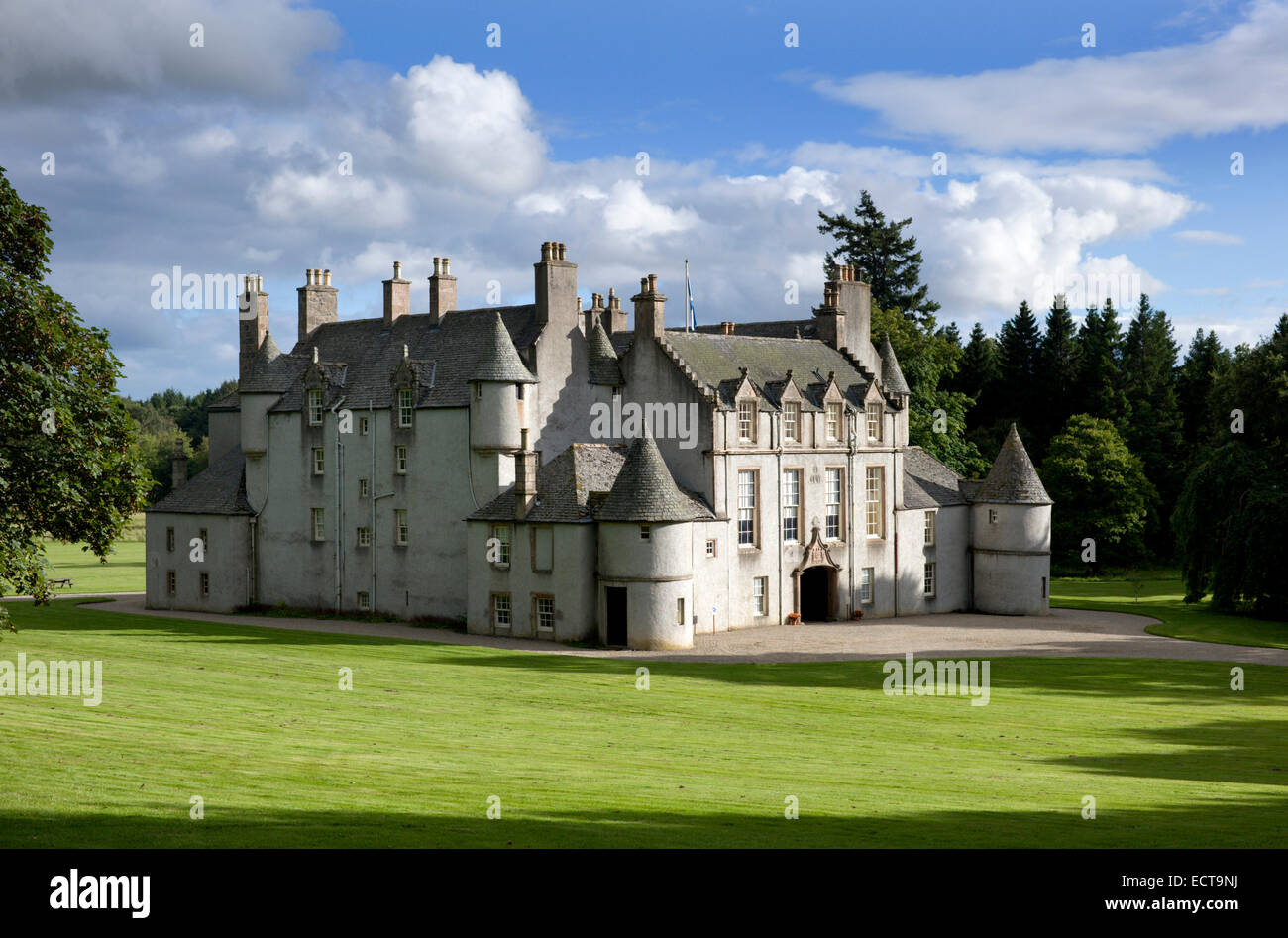The beautiful scottish tower house of Leith Hall built in 1650 with its ...