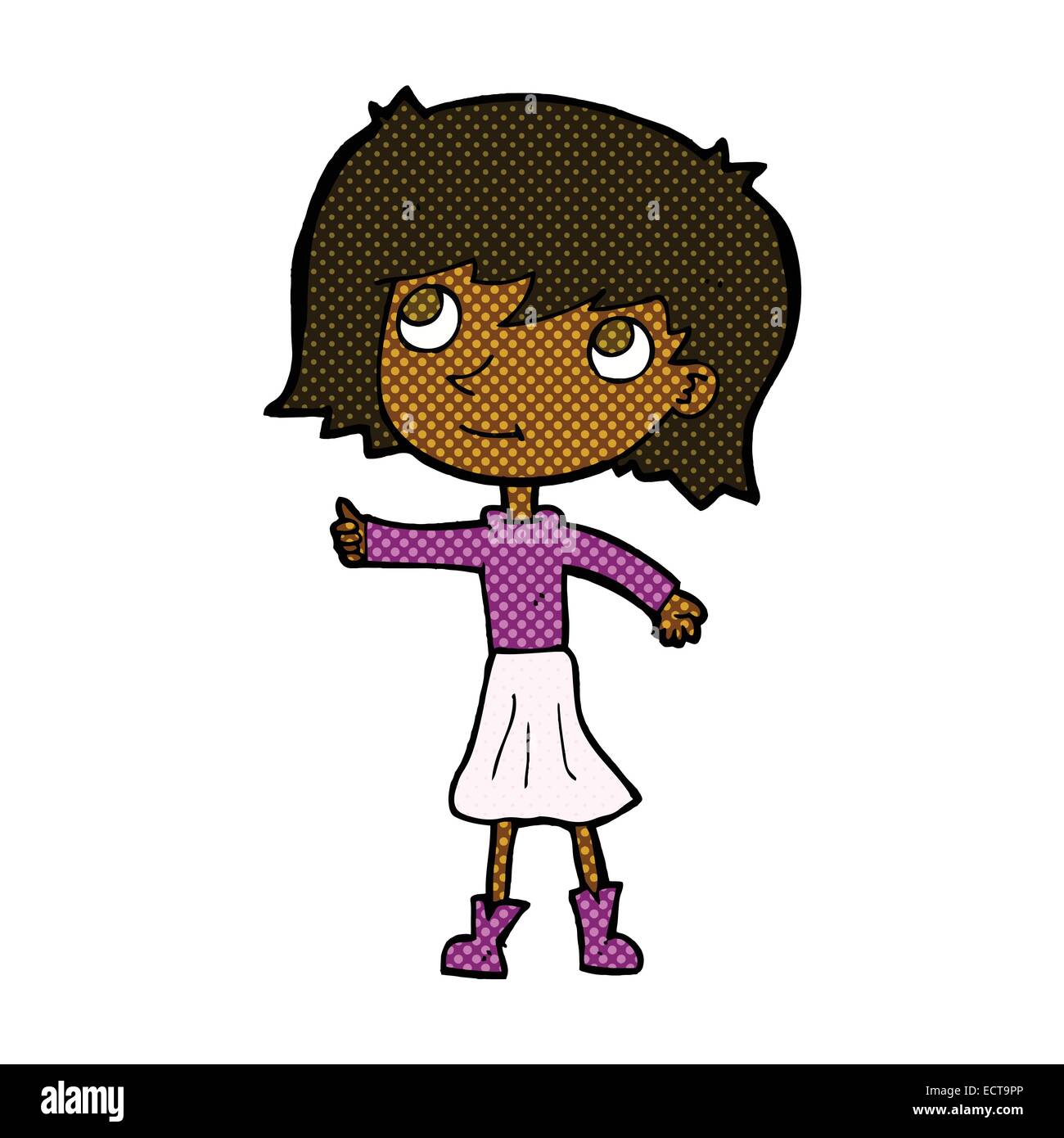 retro comic book style cartoon happy girl Stock Vector Image & Art - Alamy