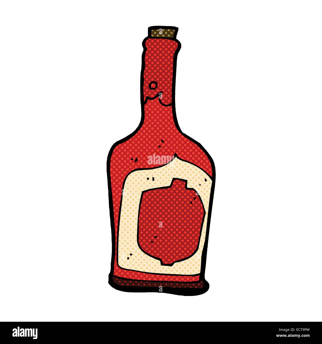 retro comic book style cartoon bottle of rum Stock Vector Image & Art ...