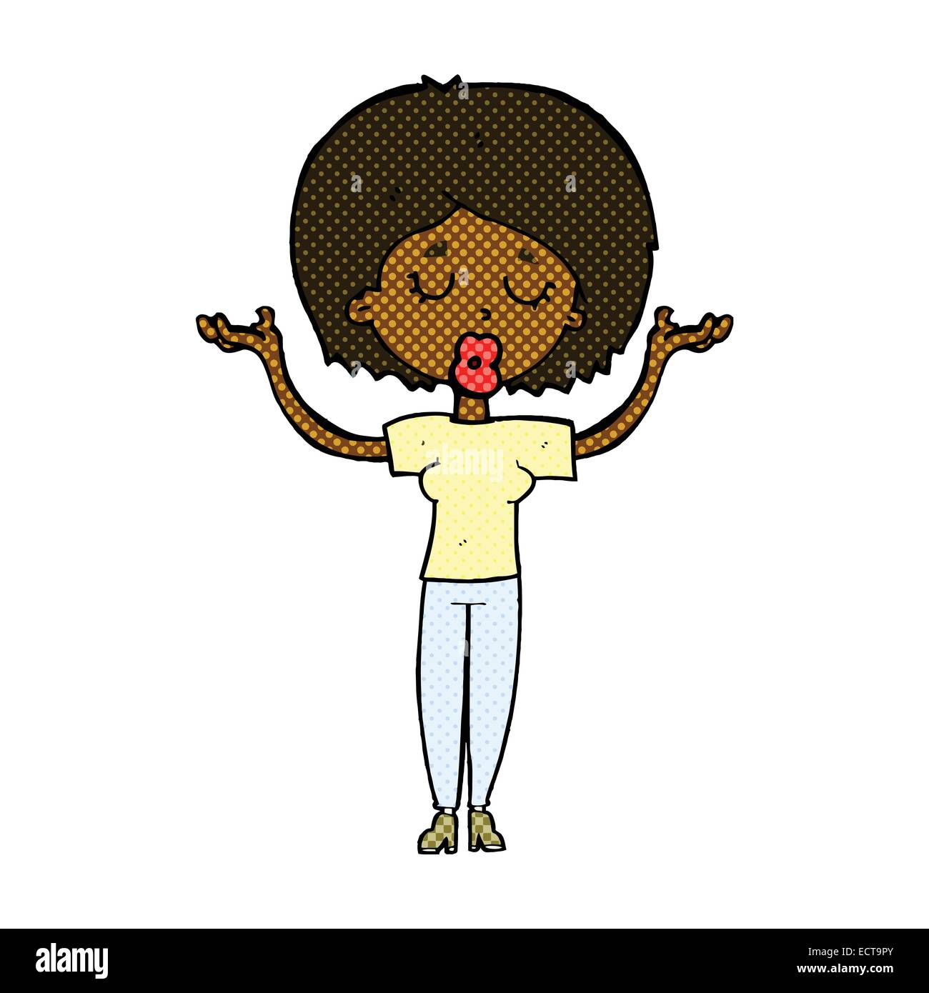 retro comic book style cartoon peaceful woman Stock Vector Image & Art ...