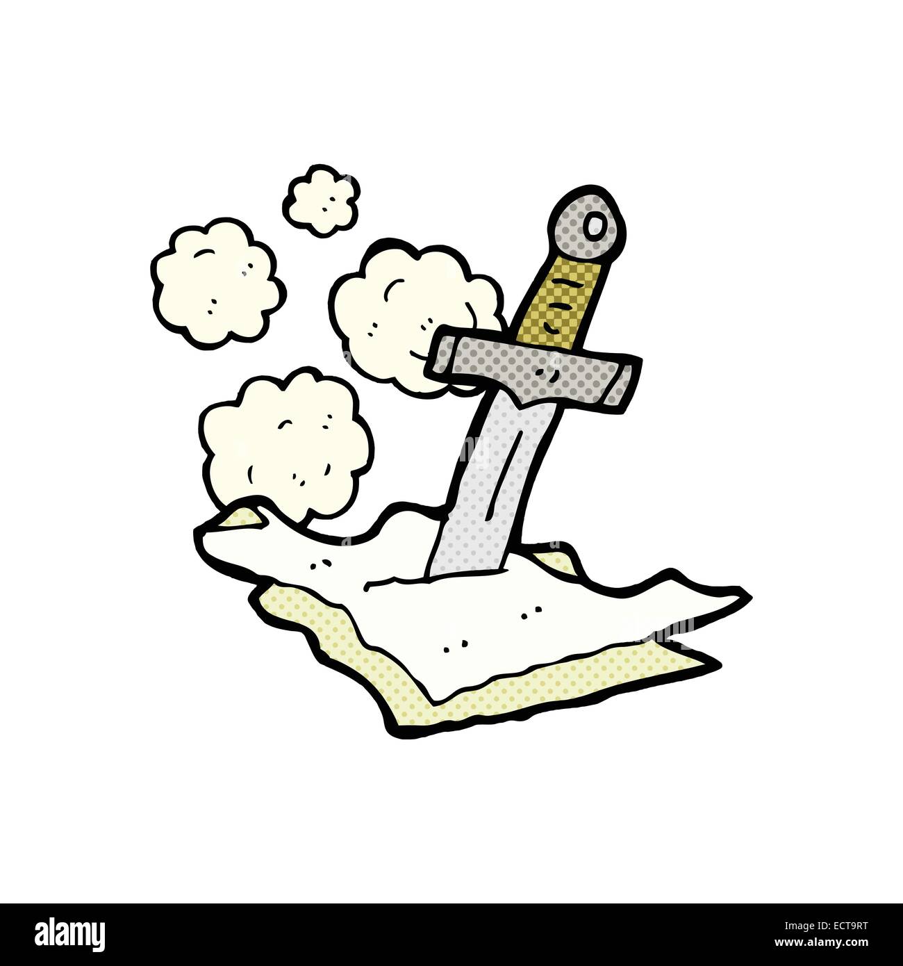 retro comic book style cartoon dagger in papers Stock Vector Image ...