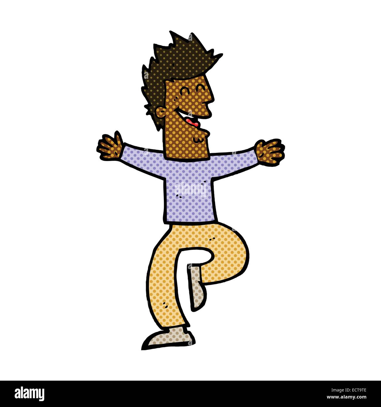 retro comic book style cartoon laughing man Stock Vector Image & Art ...