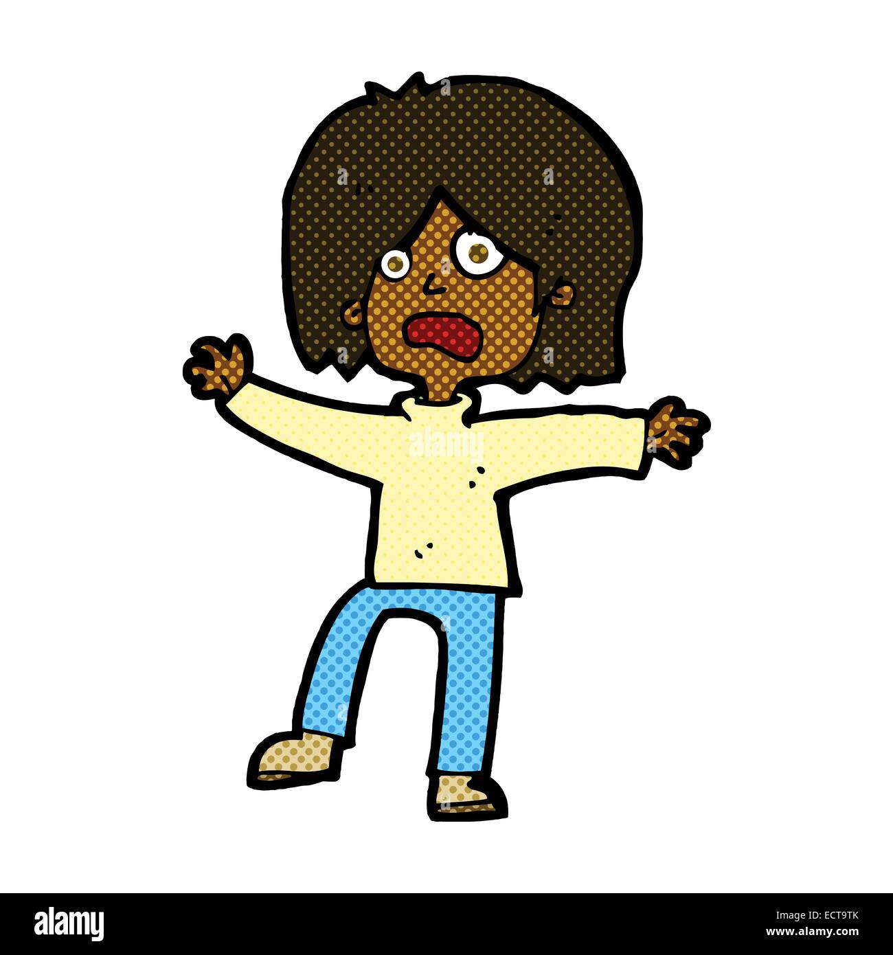 retro comic book style cartoon unhappy person Stock Vector Image & Art ...