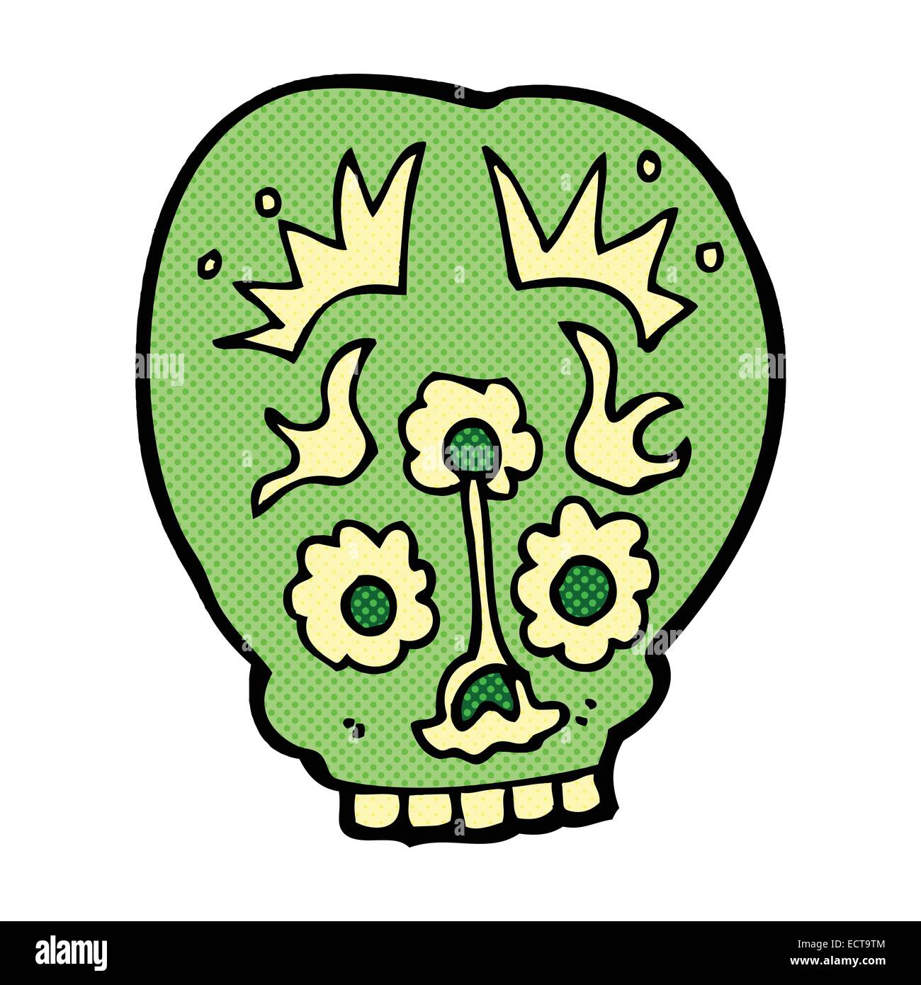 retro comic book style cartoon sugar skull Stock Vector Image & Art - Alamy