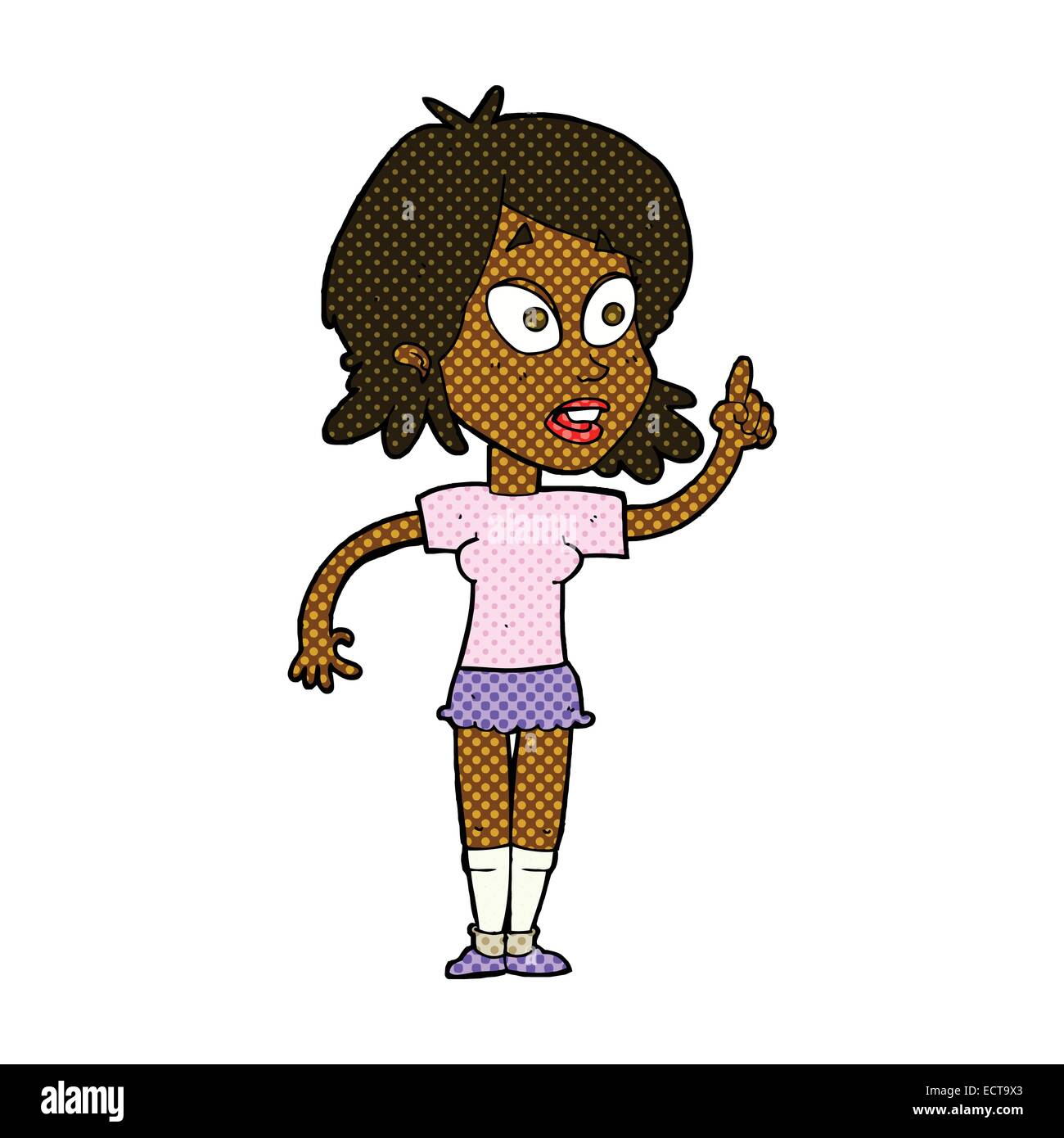 retro comic book style cartoon woman asking question Stock Vector Image ...