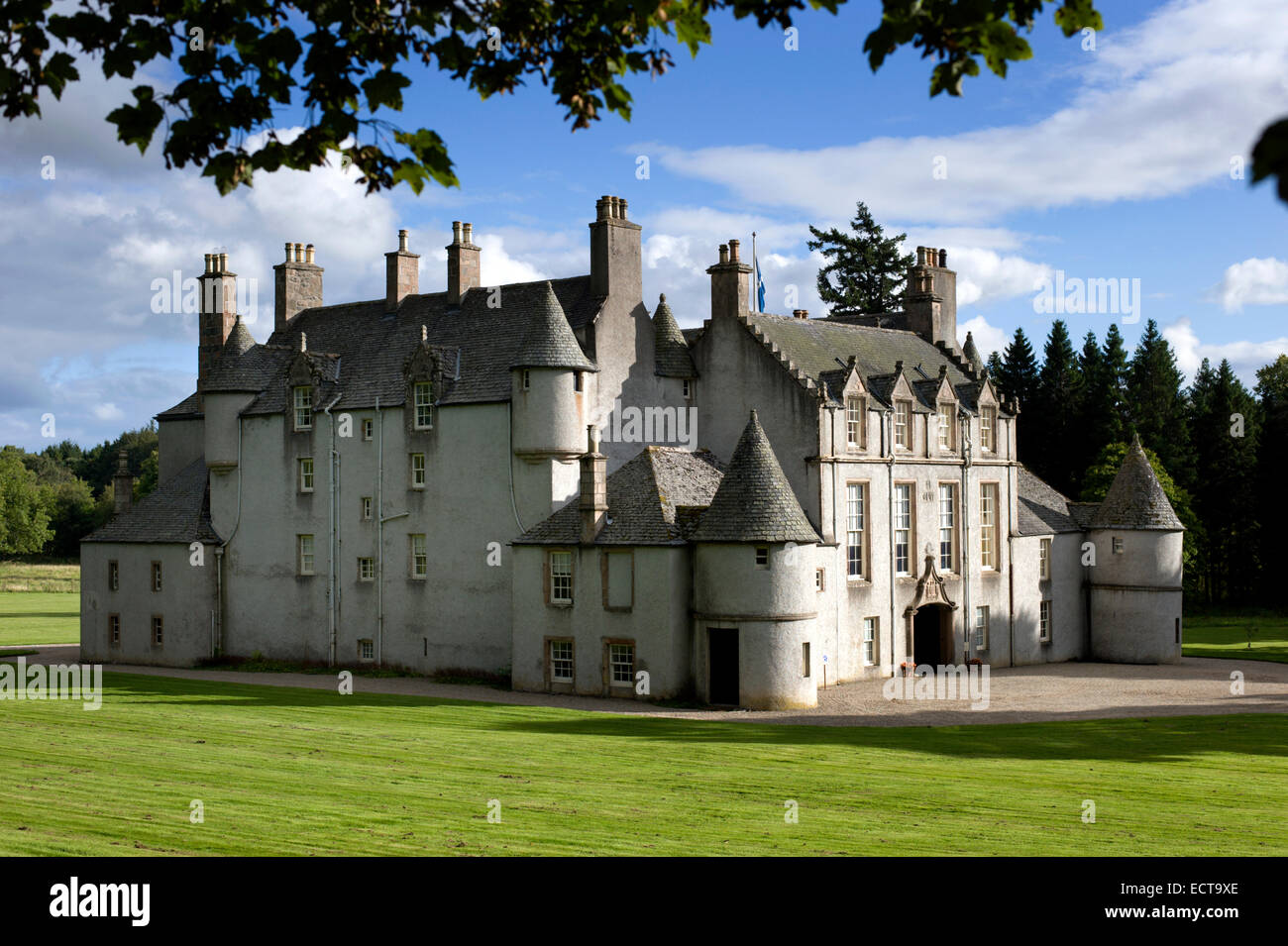 The beautiful scottish tower house of Leith Hall built in 1650 with its ...