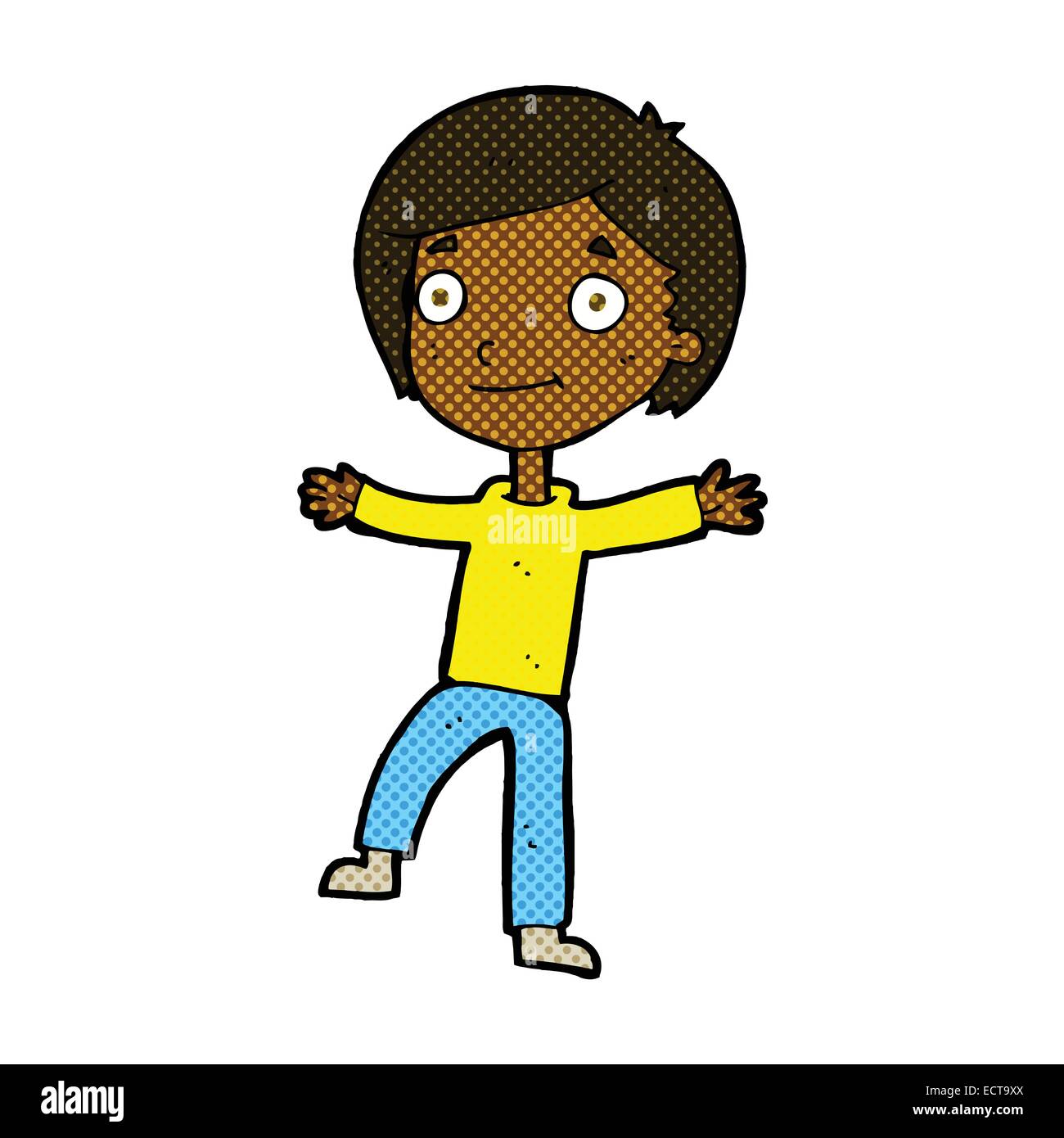 retro comic book style cartoon excited boy Stock Vector Image & Art - Alamy