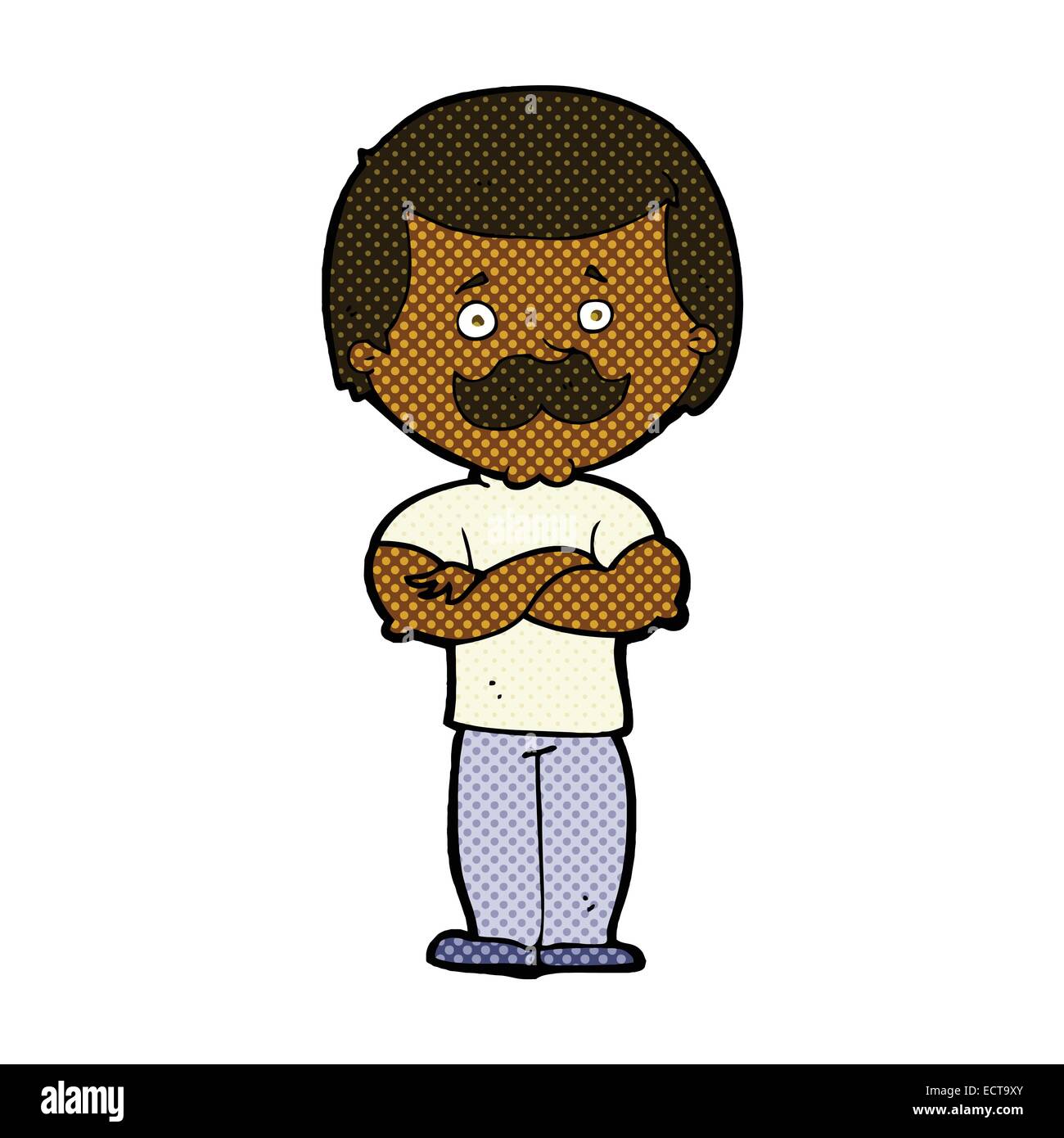 retro comic book style cartoon manly mustache man Stock Vector Image ...