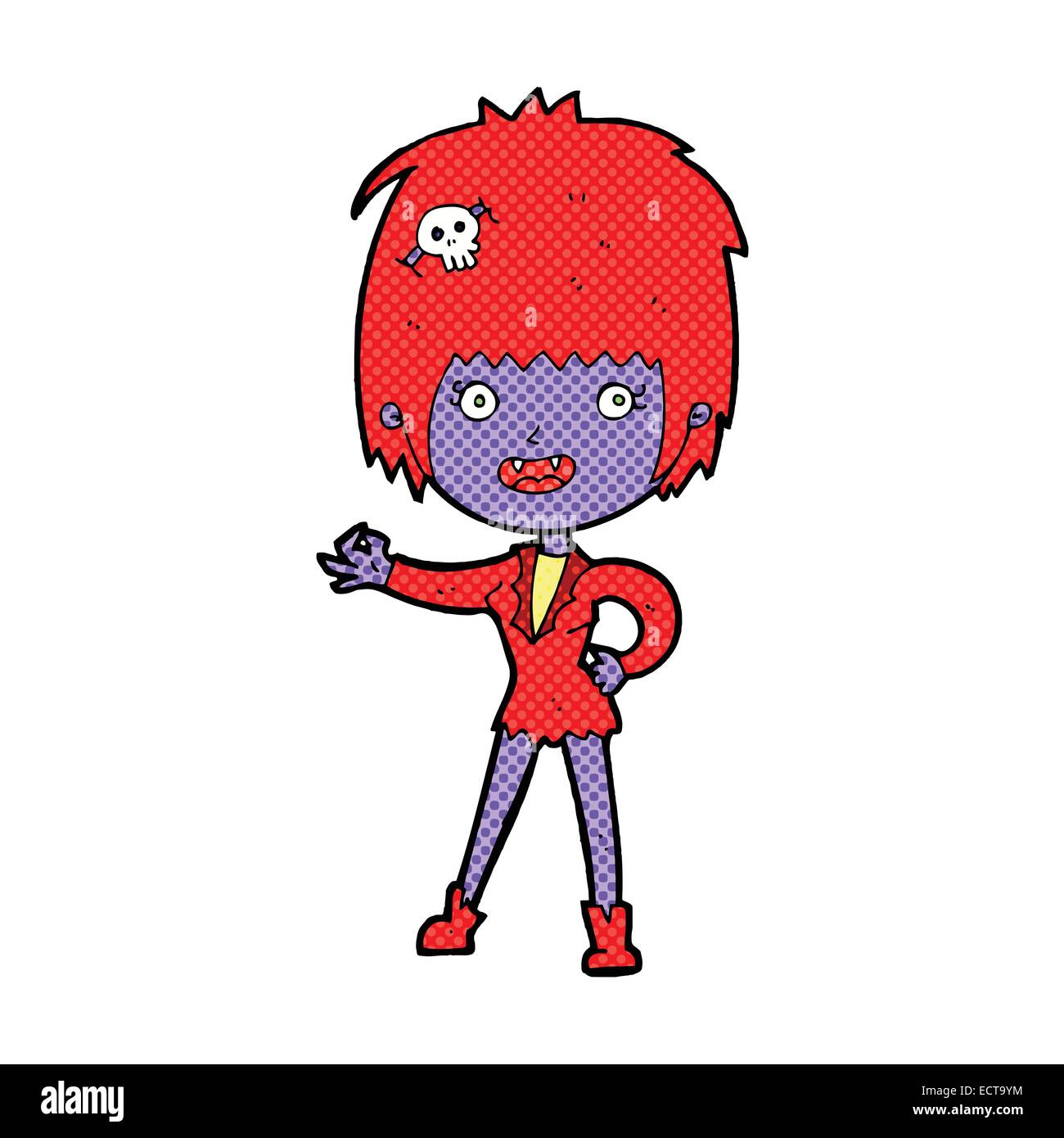 retro comic book style cartoon vampire girl Stock Vector Image & Art ...