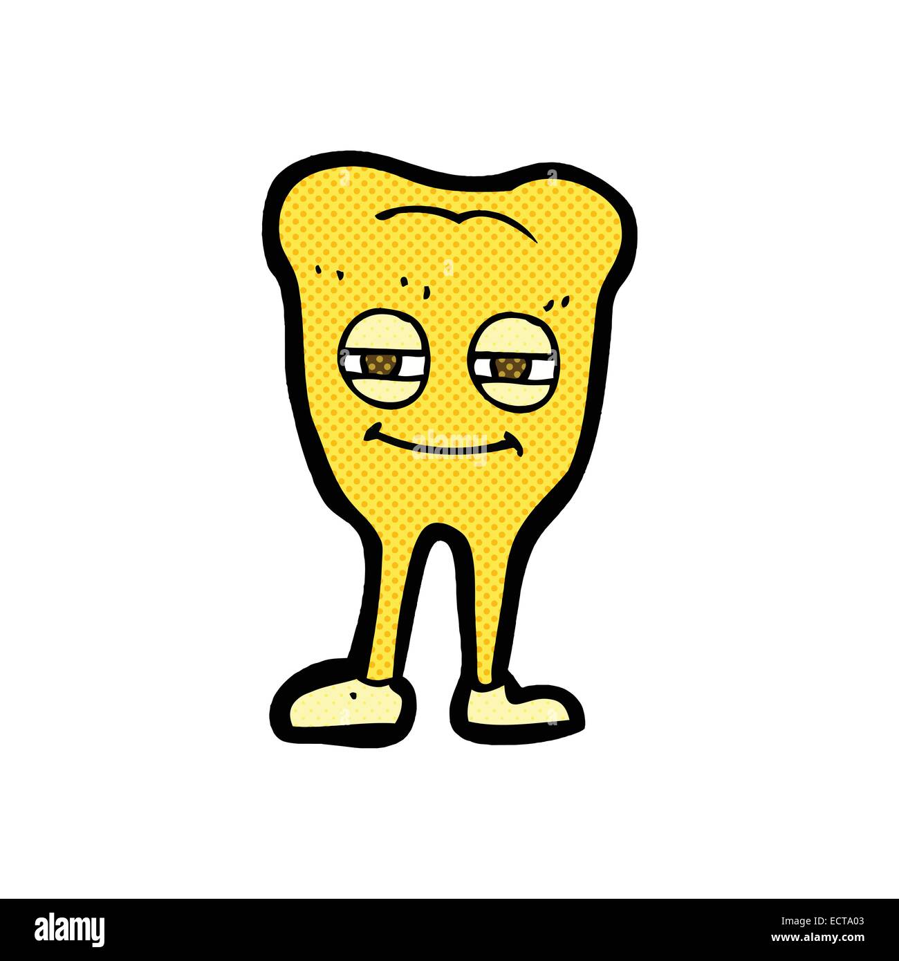 retro comic book style cartoon smiling tooth Stock Vector Image & Art ...