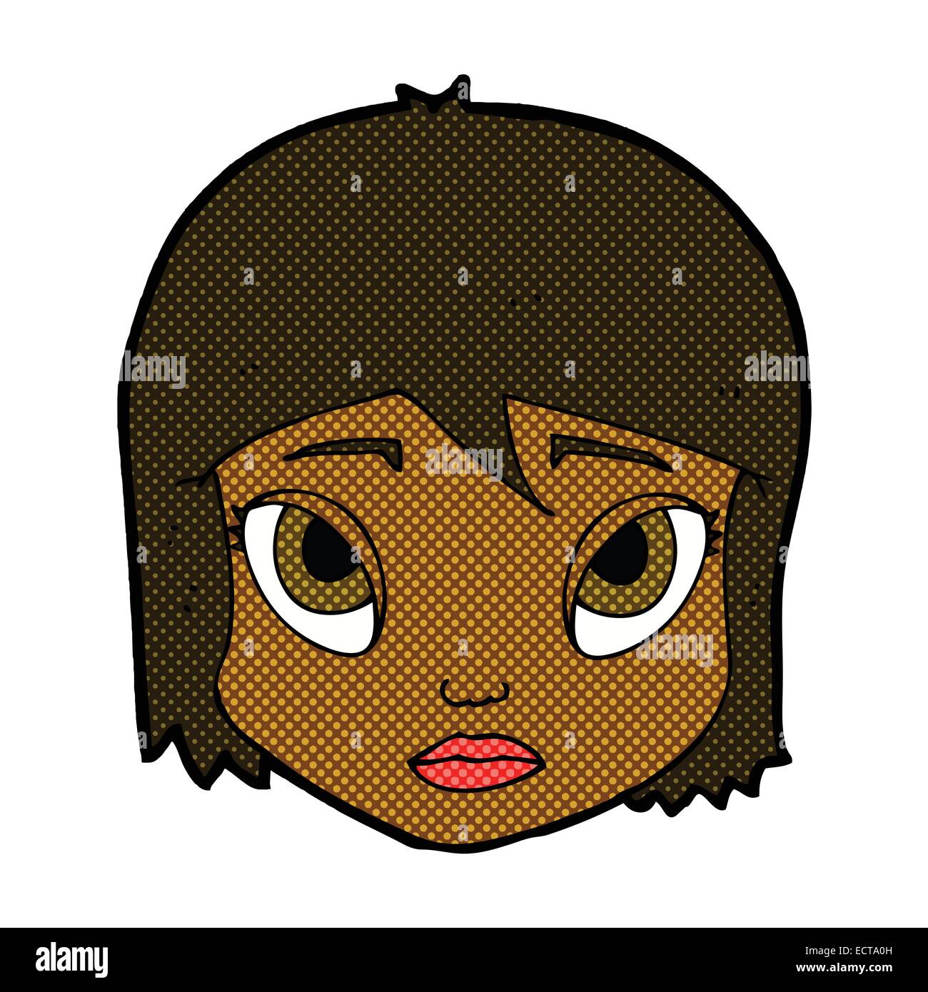 retro comic book style cartoon female face Stock Vector Image & Art - Alamy