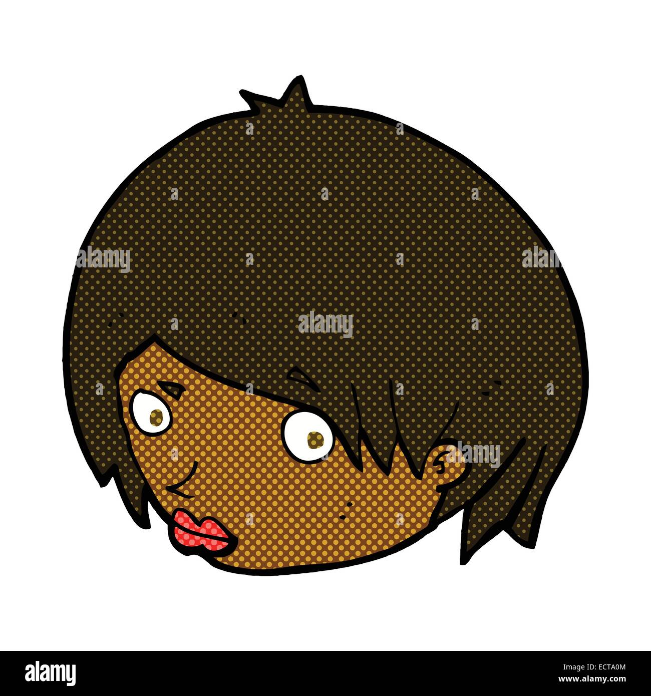 retro comic book style cartoon female face with raised eyebrow Stock ...