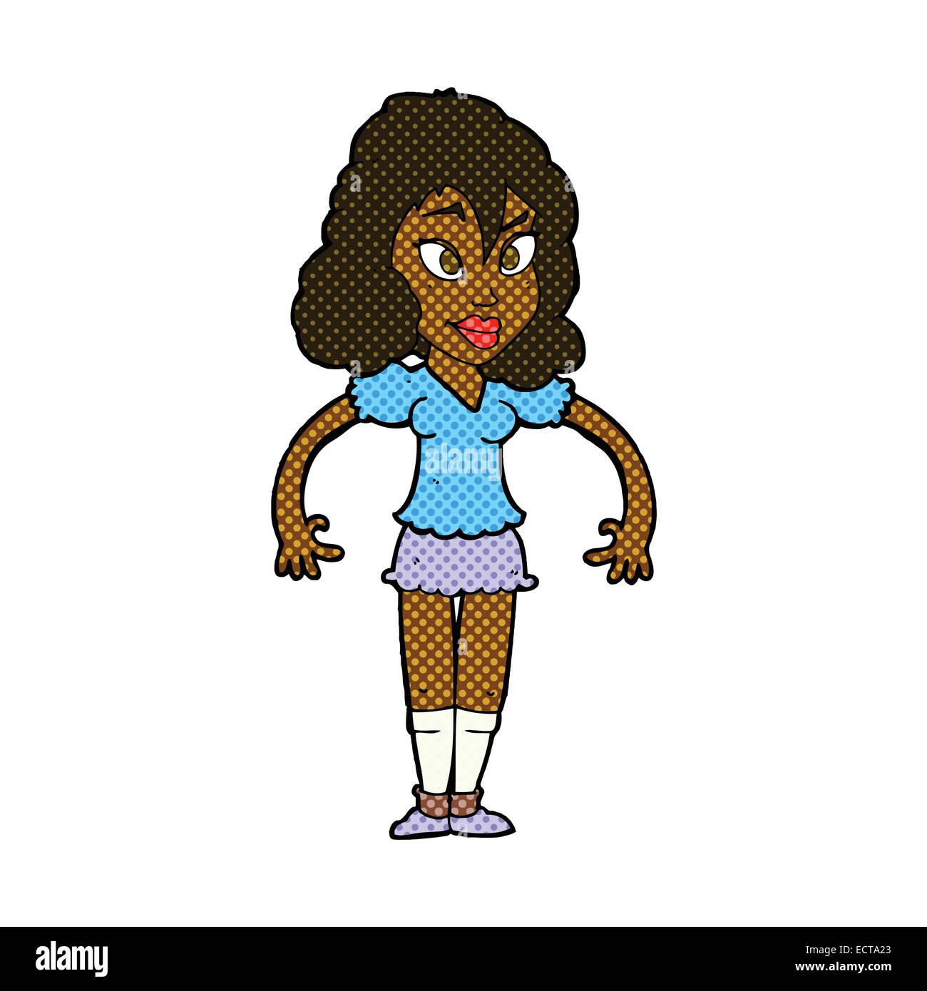 retro comic book style cartoon pretty woman Stock Vector Image & Art ...