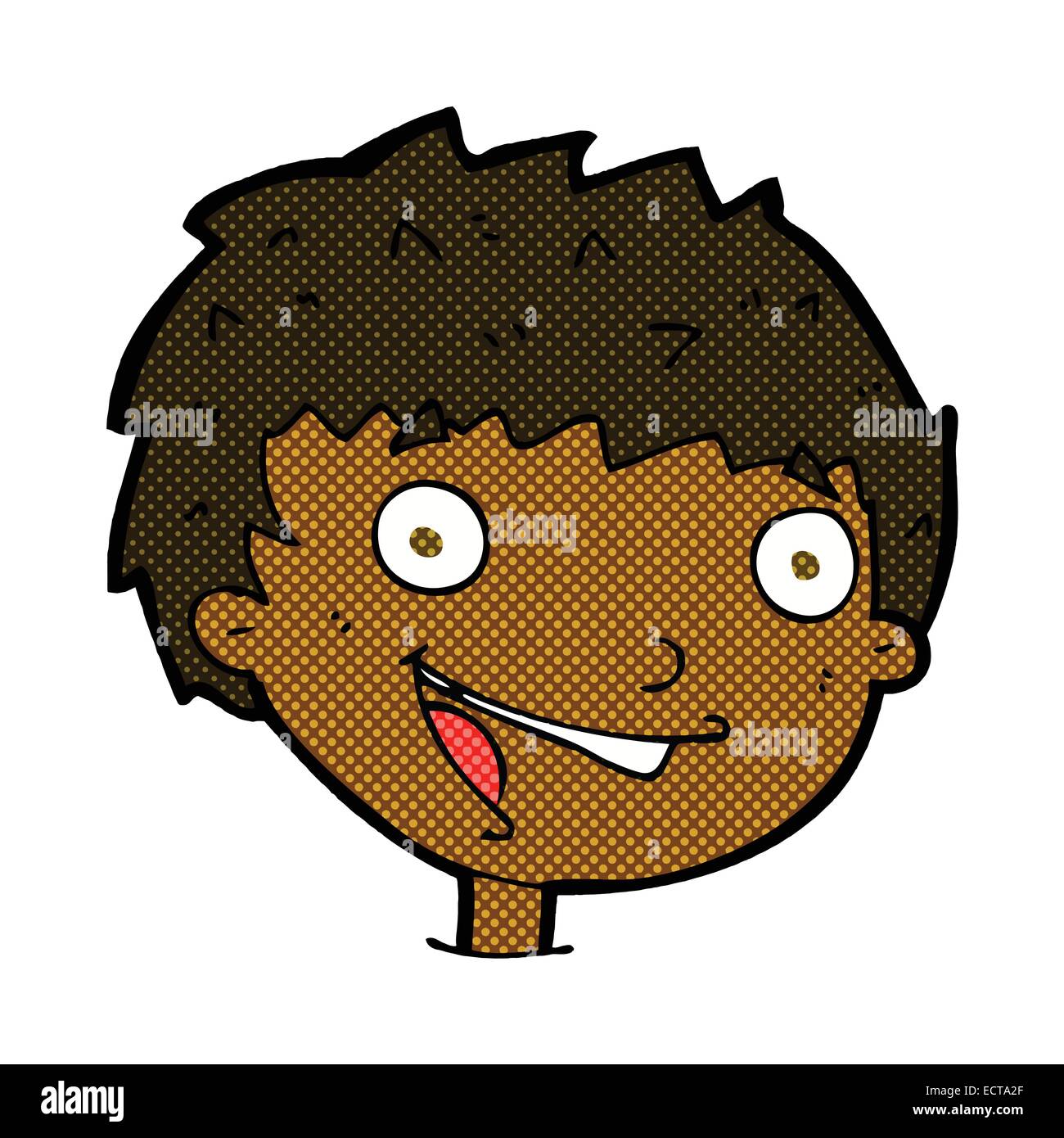 retro comic book style cartoon laughing boy Stock Vector Image & Art ...
