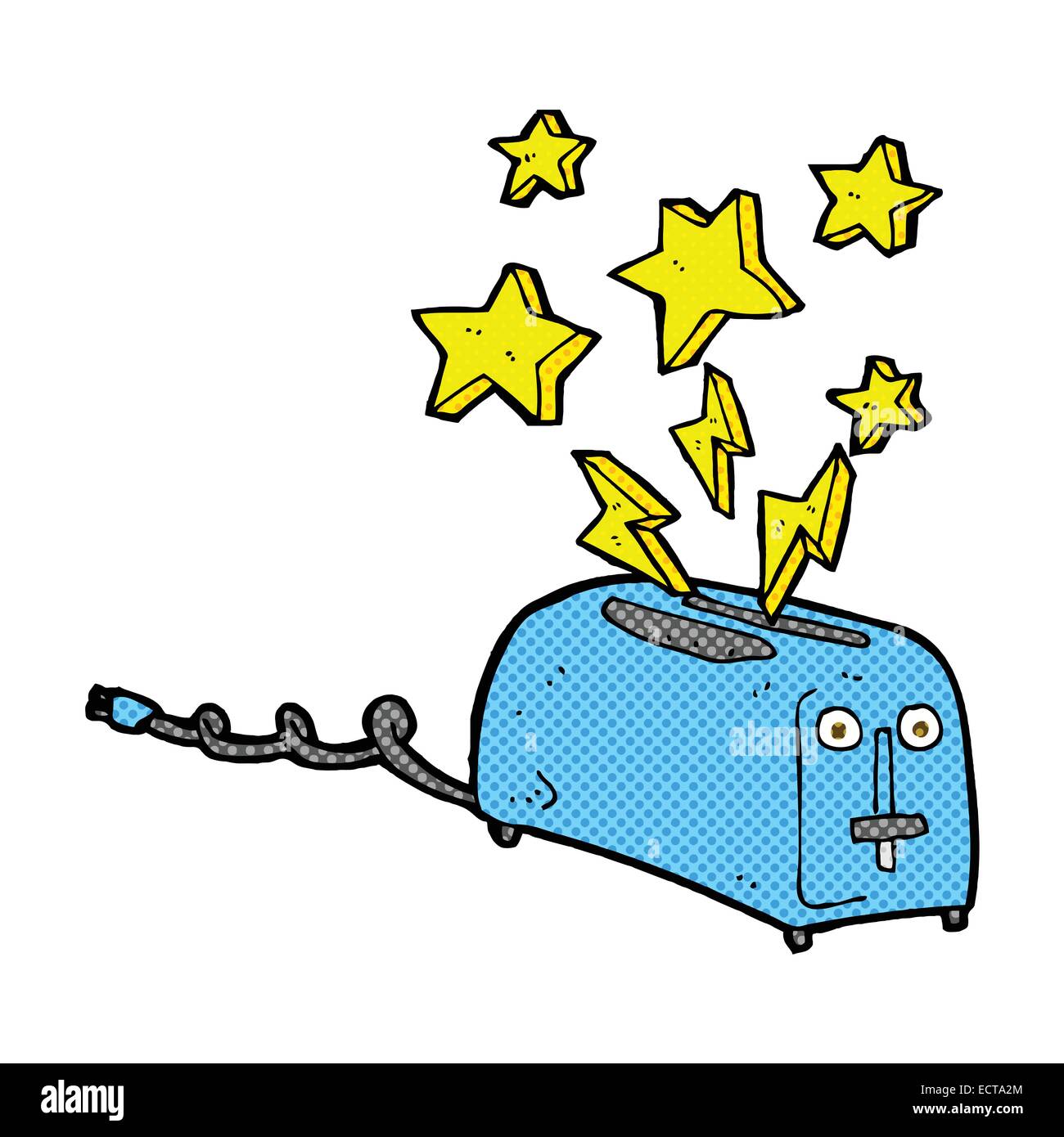 retro comic book style cartoon sparking toaster Stock Vector Image ...