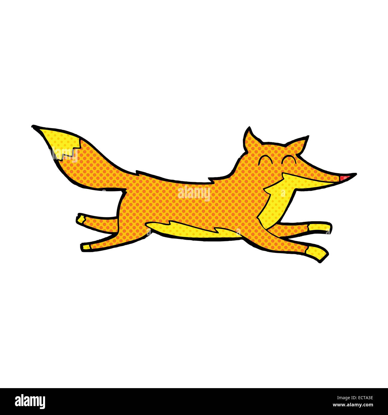 retro comic book style cartoon running fox Stock Vector Image & Art - Alamy