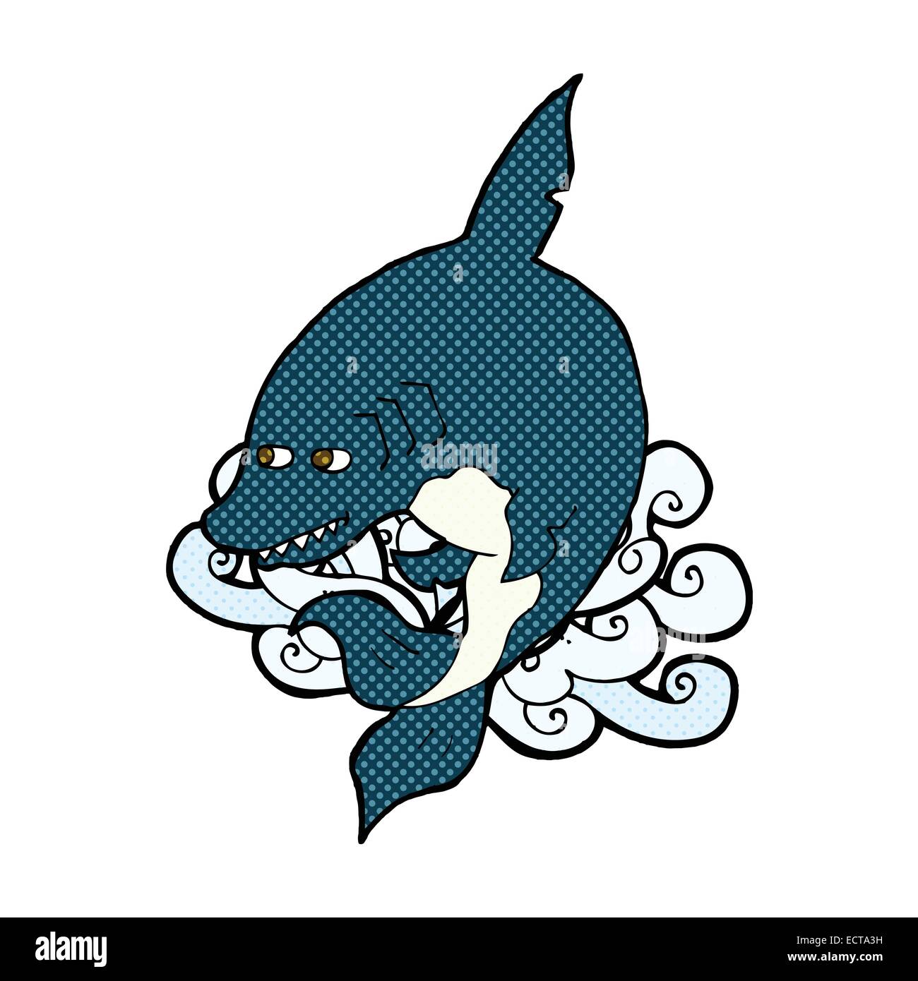 funny retro comic book style cartoon shark Stock Vector Image & Art - Alamy