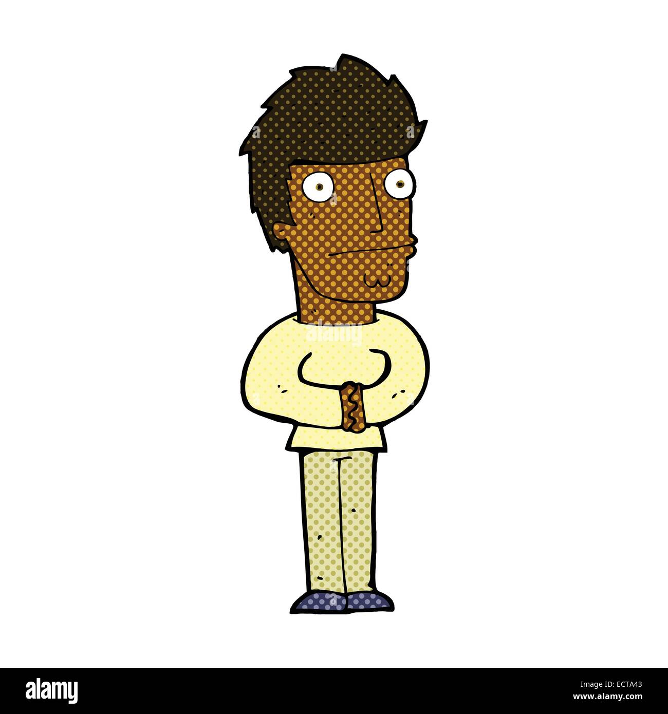 Cartoon style drawing worried man Cut Out Stock Images & Pictures - Alamy