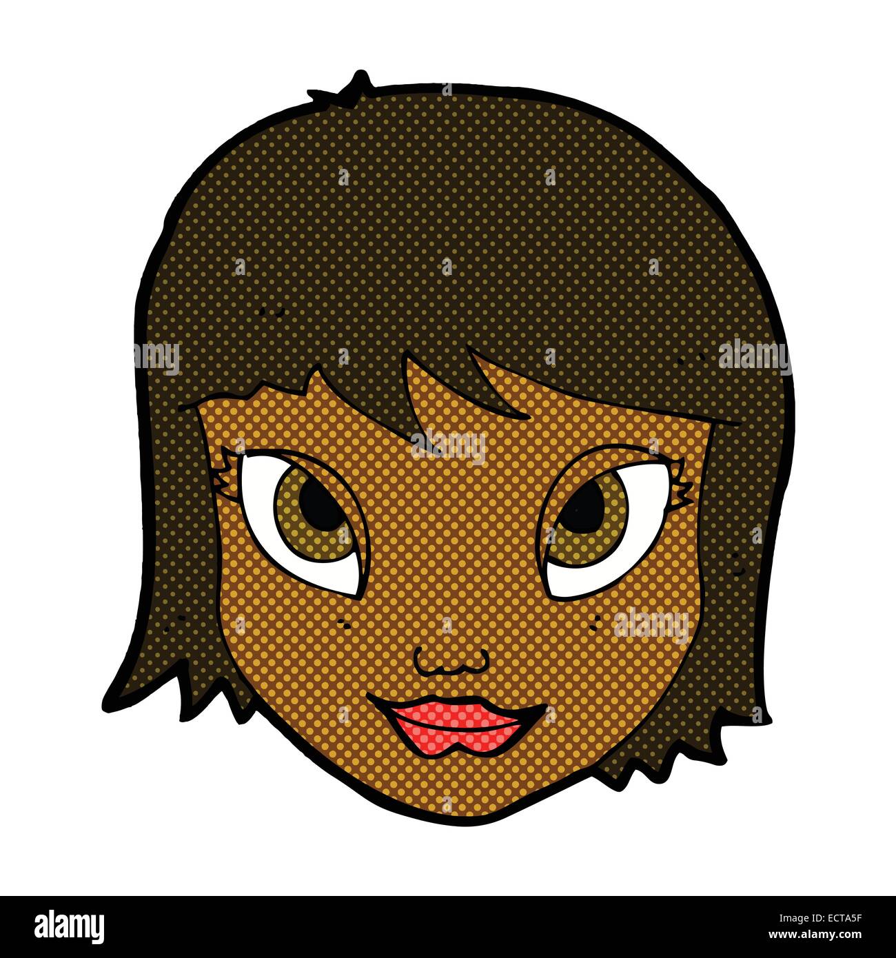 retro comic book style cartoon female face Stock Vector Image & Art - Alamy